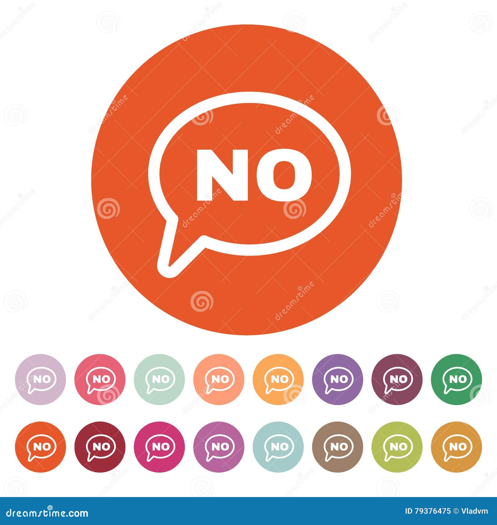 The NO Speech Bubble Icon. No Symbol Stock Vector - Illustration of ...