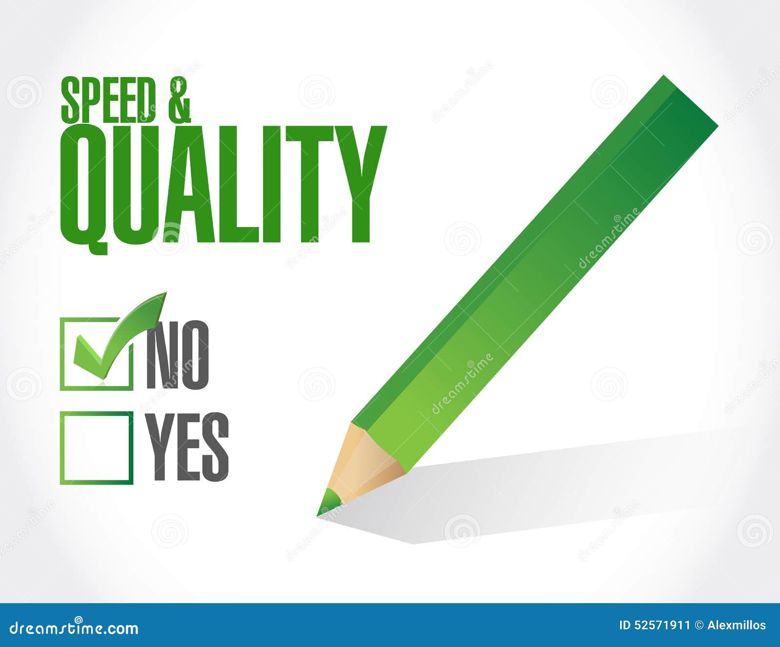 No Speed and Quality Sign Illustration Stock Illustration ...