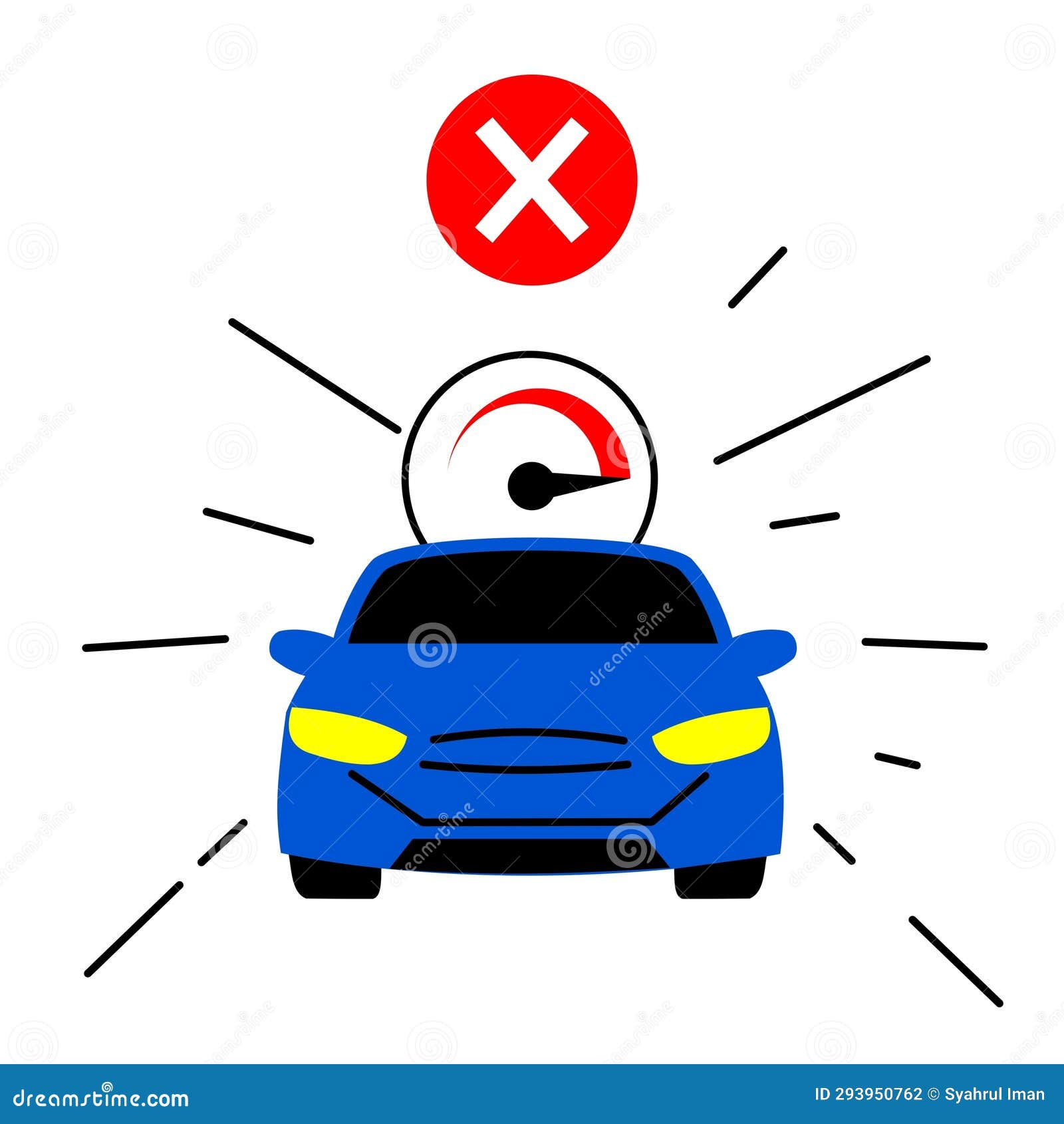 No Speeding Speeding is Prohibited Stock Illustration - Illustration of ...