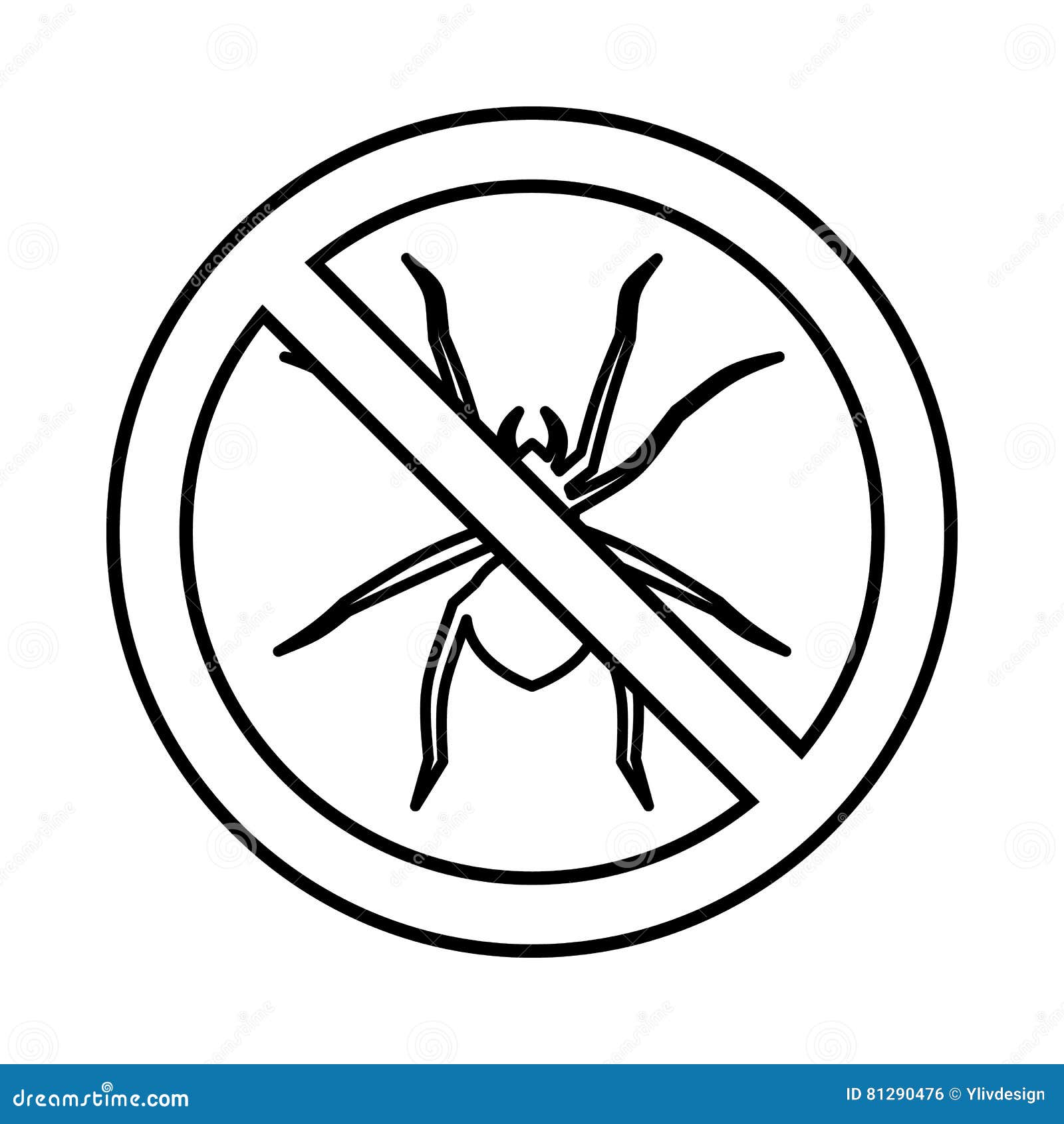 No Spider Sign Icon, Outline Style Stock Vector - Illustration of ...