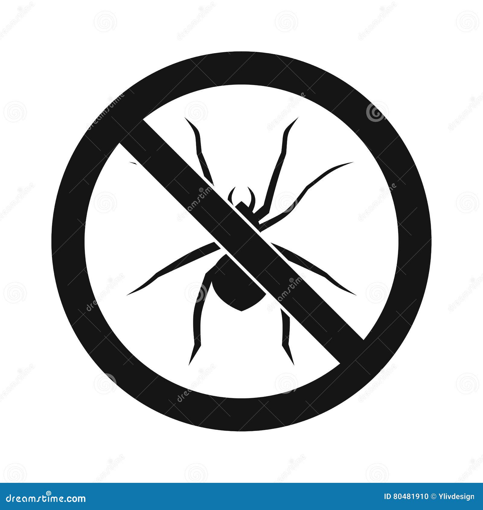No Spider Sign Icon, Simple Style Stock Vector - Illustration of ...