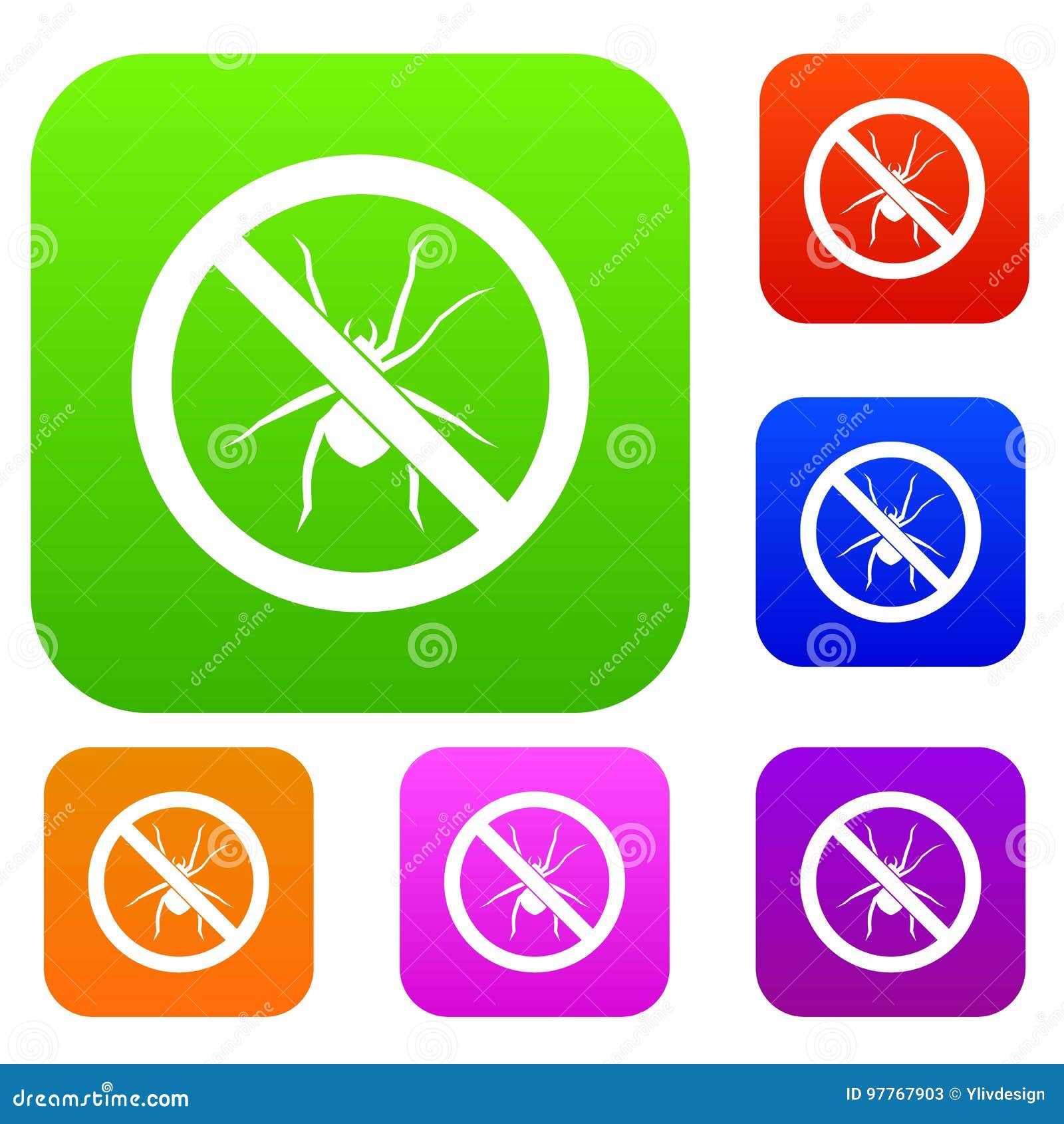 No Spider Sign Set Collection Stock Vector - Illustration of graphic ...