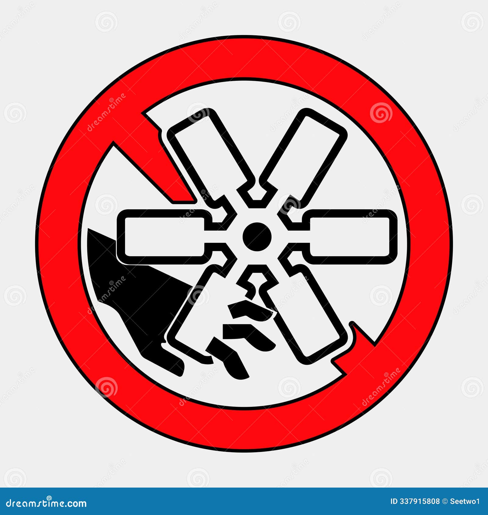 No Spinning Tool Symbol for Safety Awareness Stock Vector ...