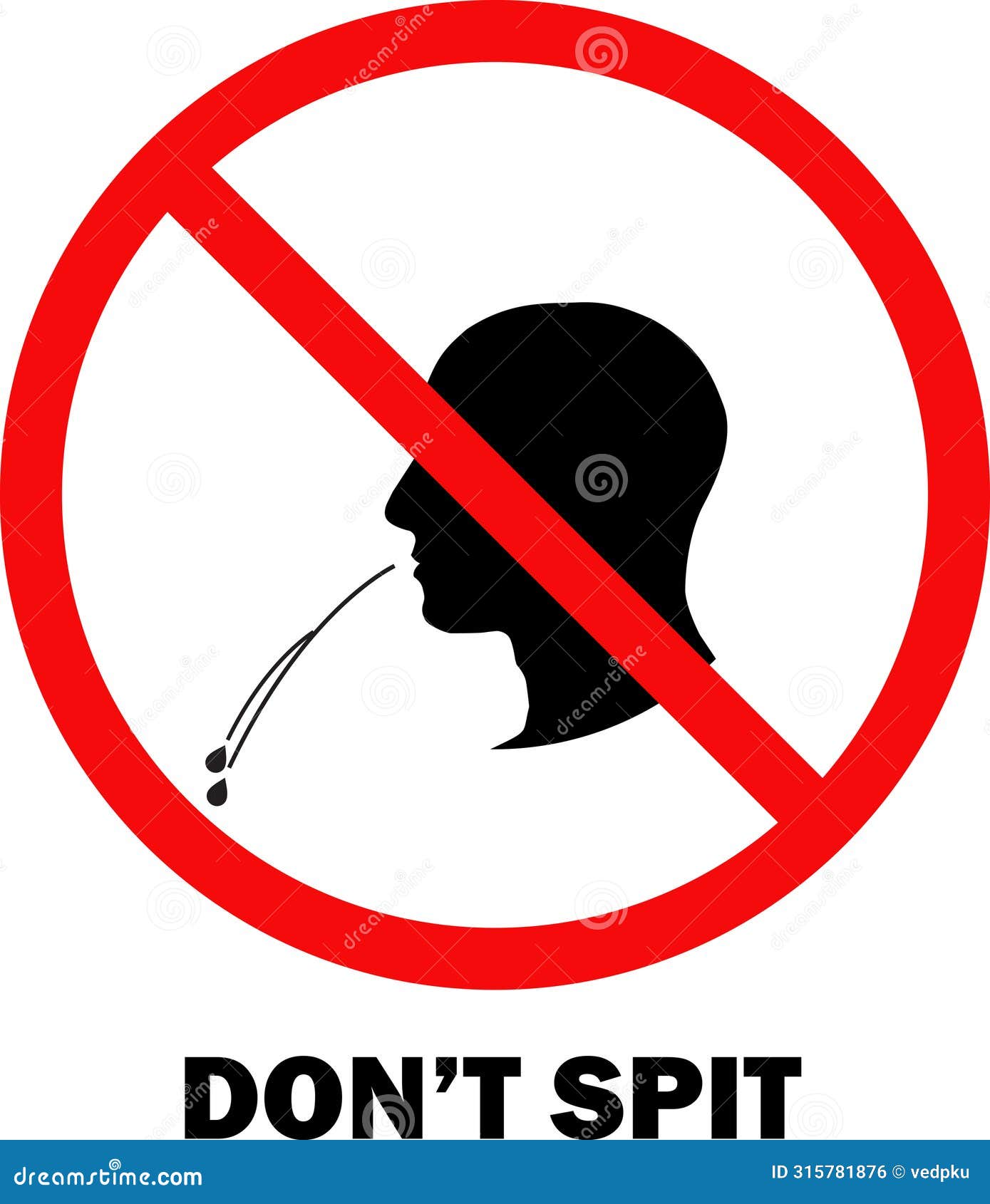 No Spitting Icon Board Vector No Spitting Sign Do Not Spit Here Stock ...