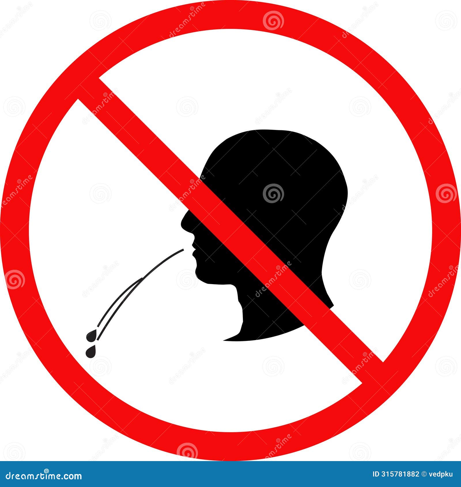 No Spitting Icon Board Vector No Spitting Sign Do Not Spit Here Stock ...