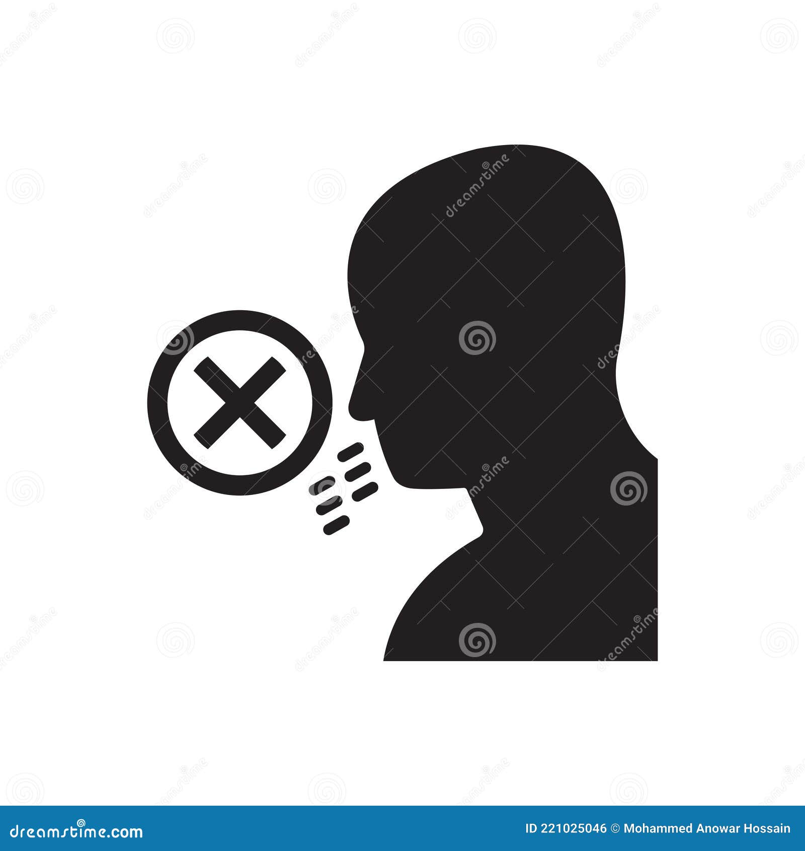 Spitting Icon. Outline Sketch Drawing Cartoon Vector | CartoonDealer ...