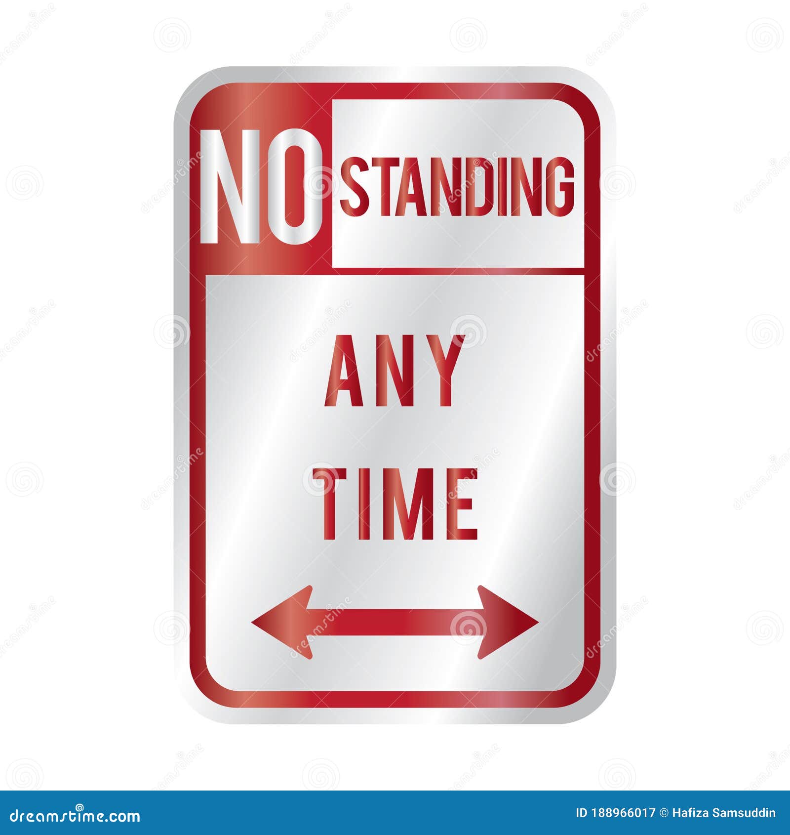 No Standing Any Time Sign. Vector Illustration Decorative Design Stock ...