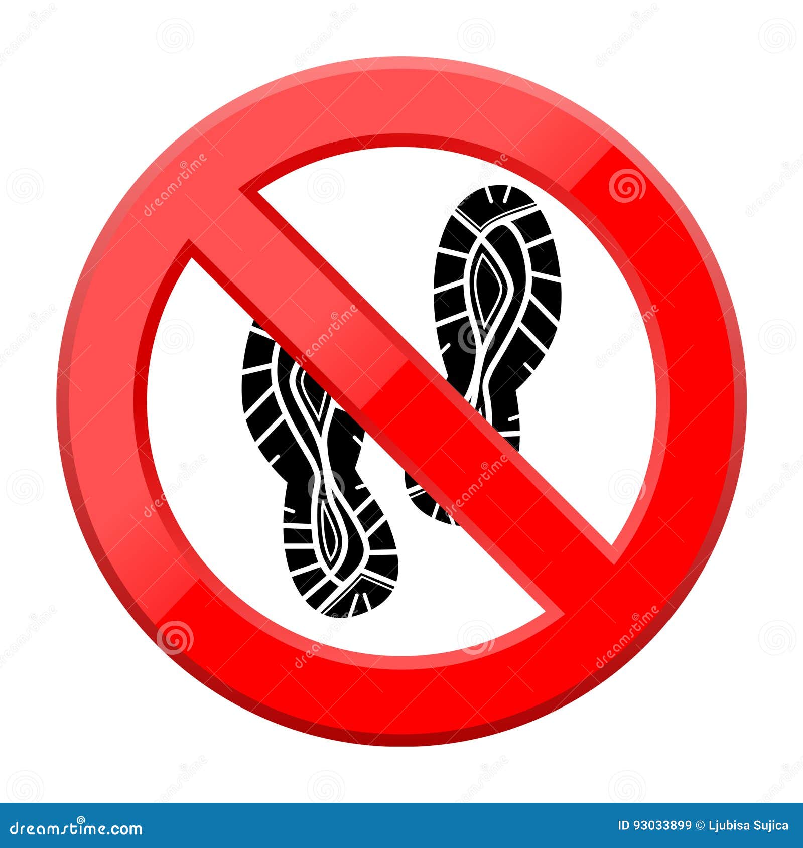 No Standing Icon, Imprint Shoes Sign Stock Vector - Illustration of ...