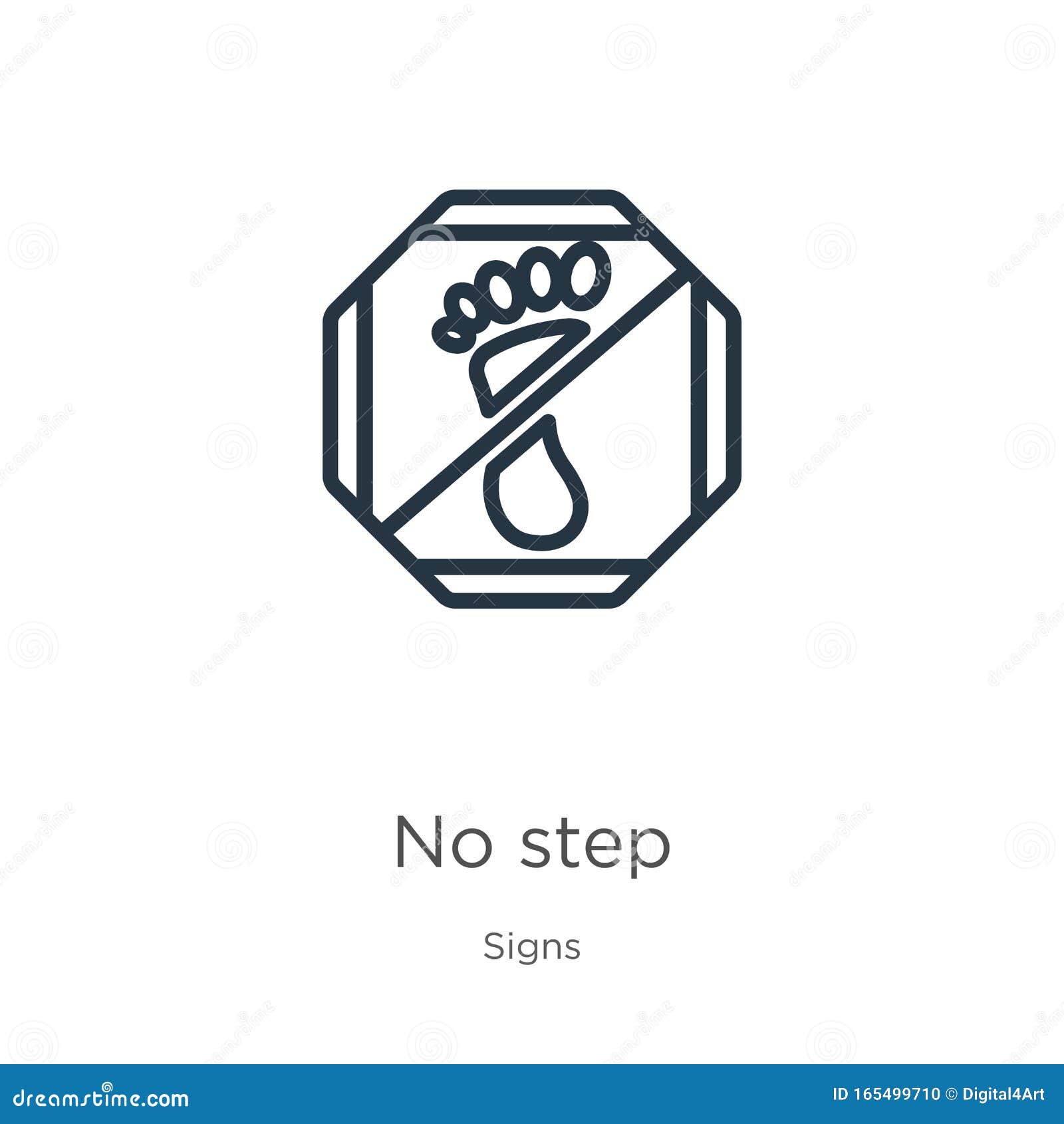 No Step Icon. Thin Linear No Step Outline Icon Isolated on White ...