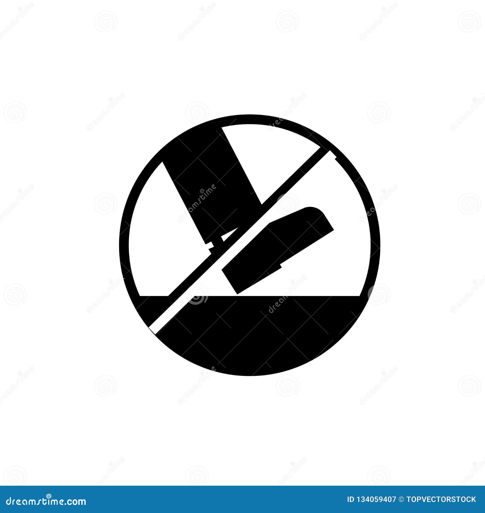 No Step Icon Vector Isolated on White Background, No Step Sign Stock ...