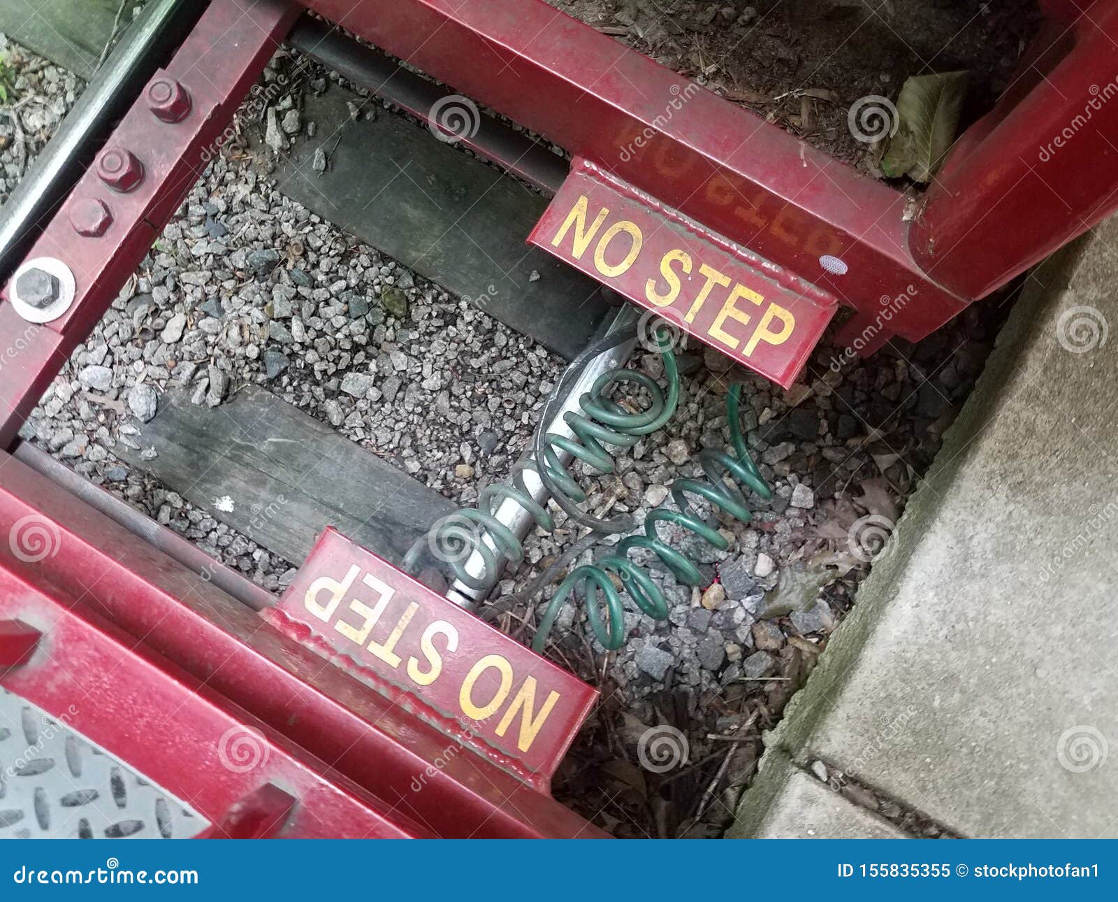 No Step Sign on Metal Bars on Trail Stock Image - Image of bars, safety ...