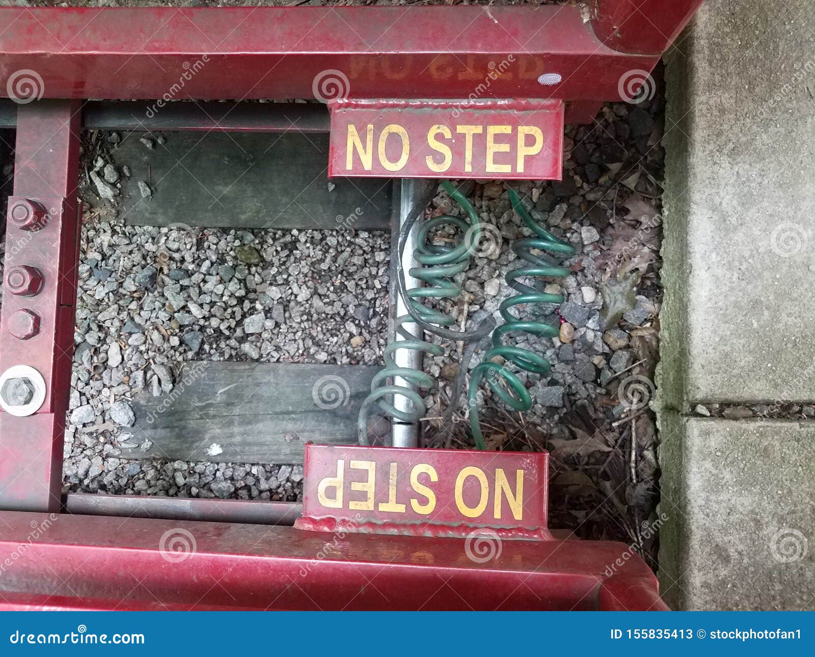 No Step Sign on Metal Bars on Trail Stock Image - Image of signage ...