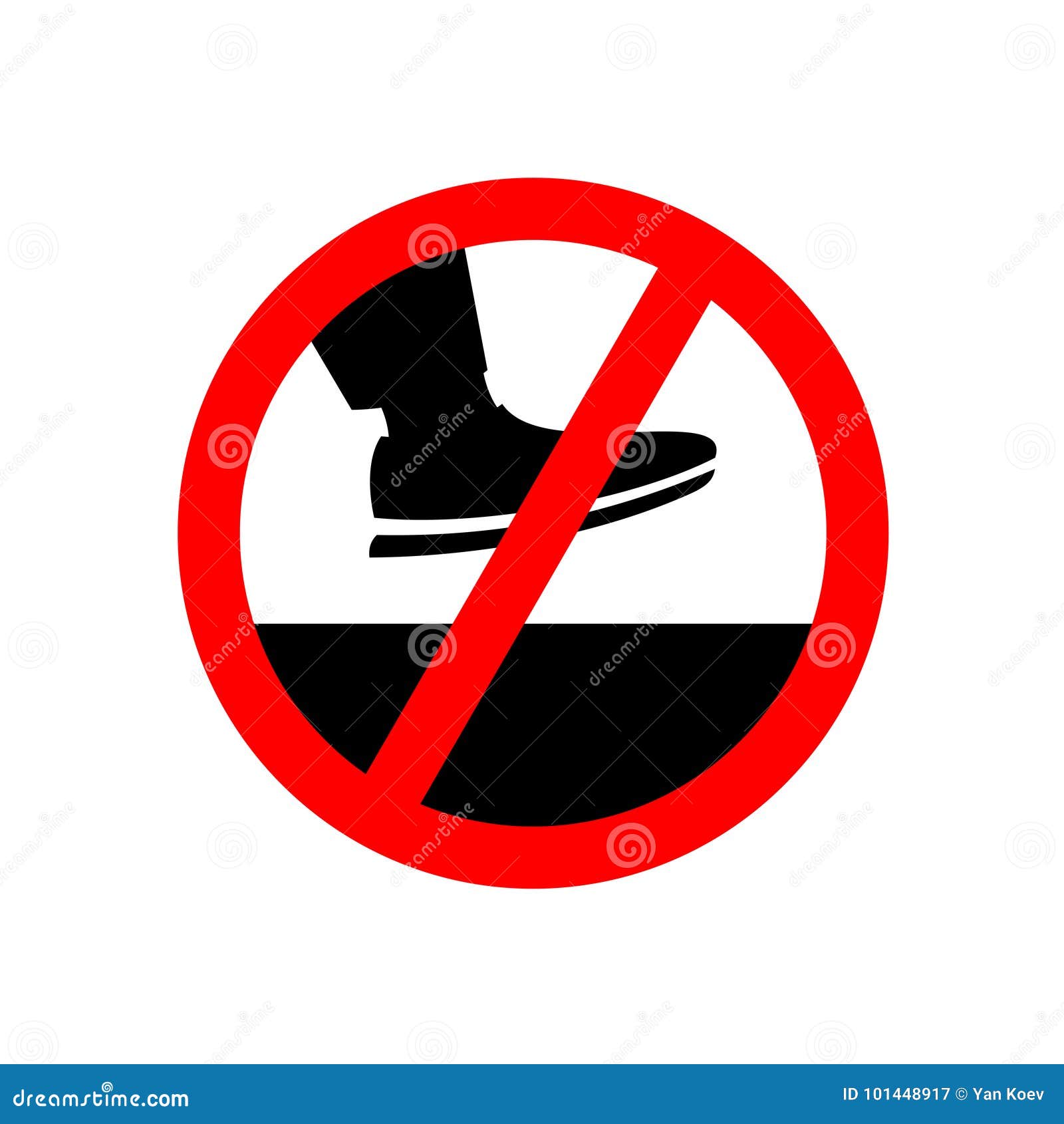 No Step on the Surface Prohibition Sign. Stock Vector - Illustration of ...