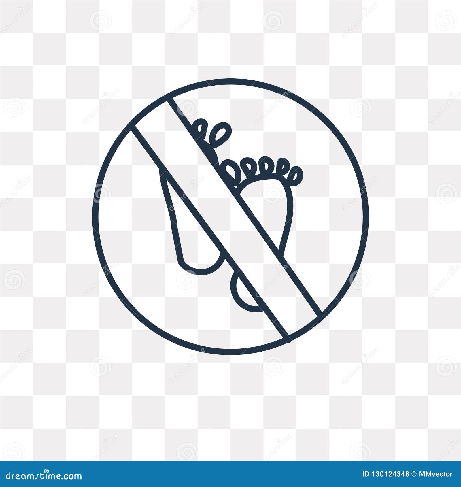 No Step Vector Icon Isolated on Transparent Background, Linear N Stock ...