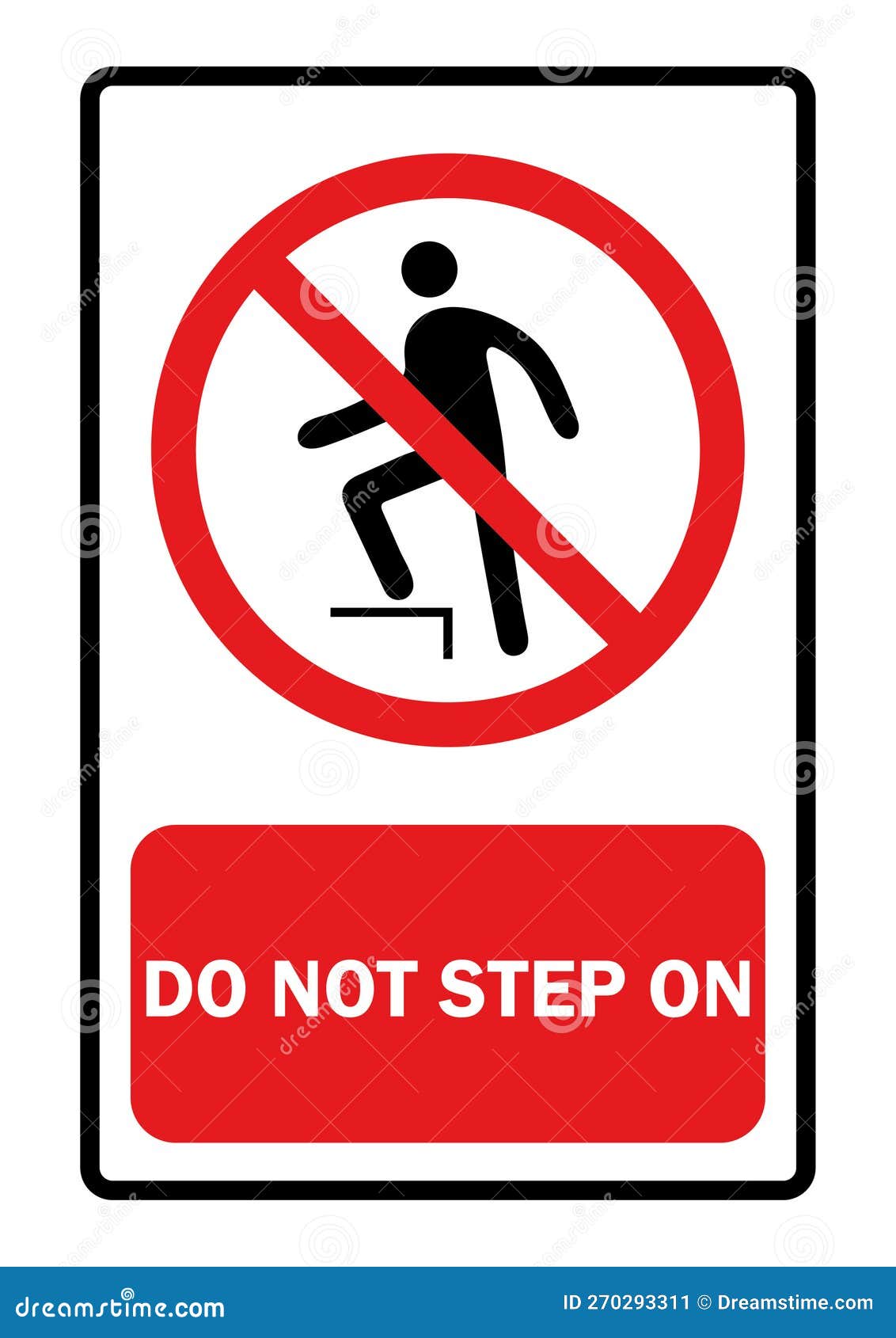 No Stepping Sign Vector Illustration. Stock Illustration - Illustration ...