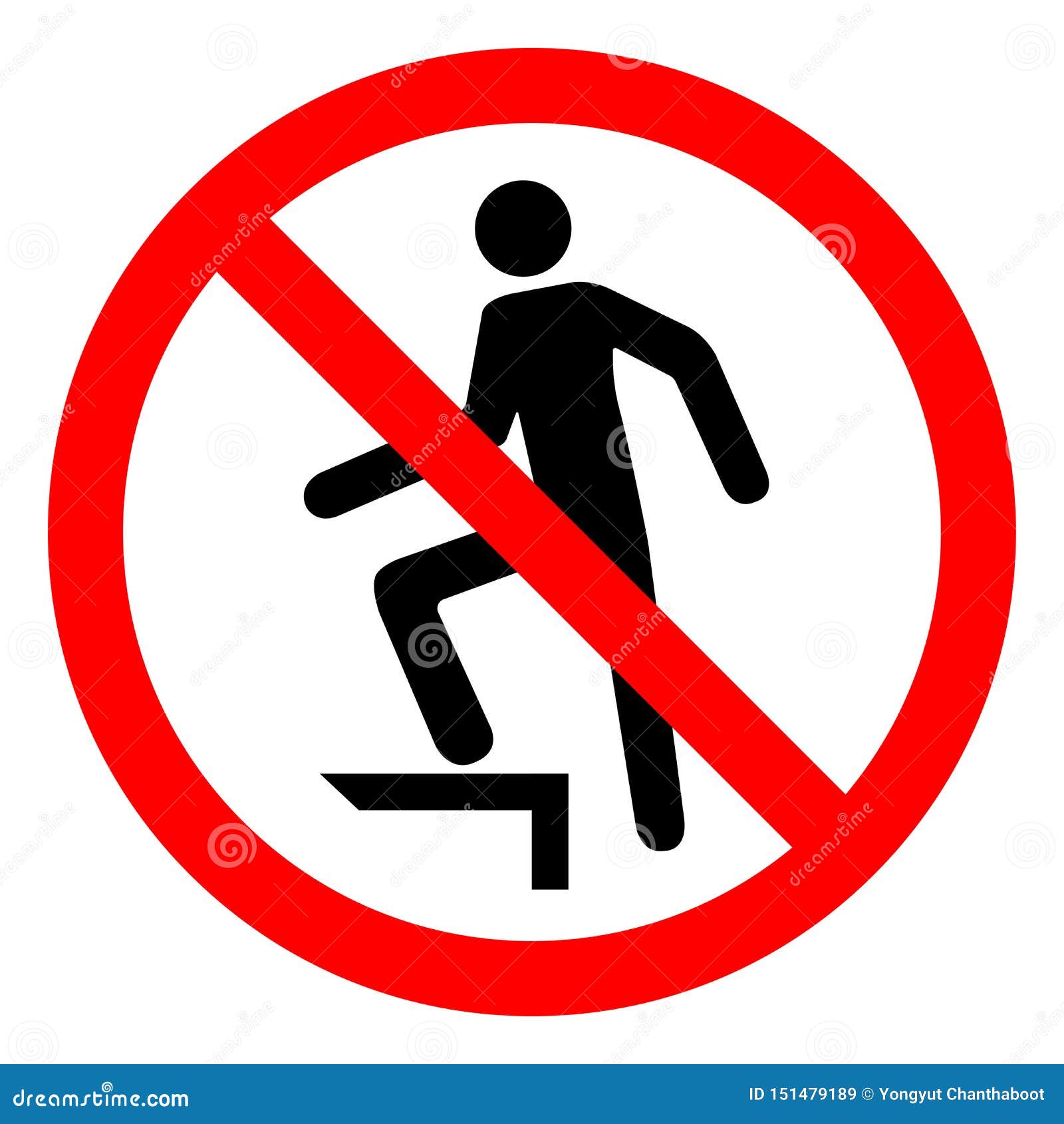 No Stepping on Surface Symbol Sign, Vector Illustration, Isolate on ...