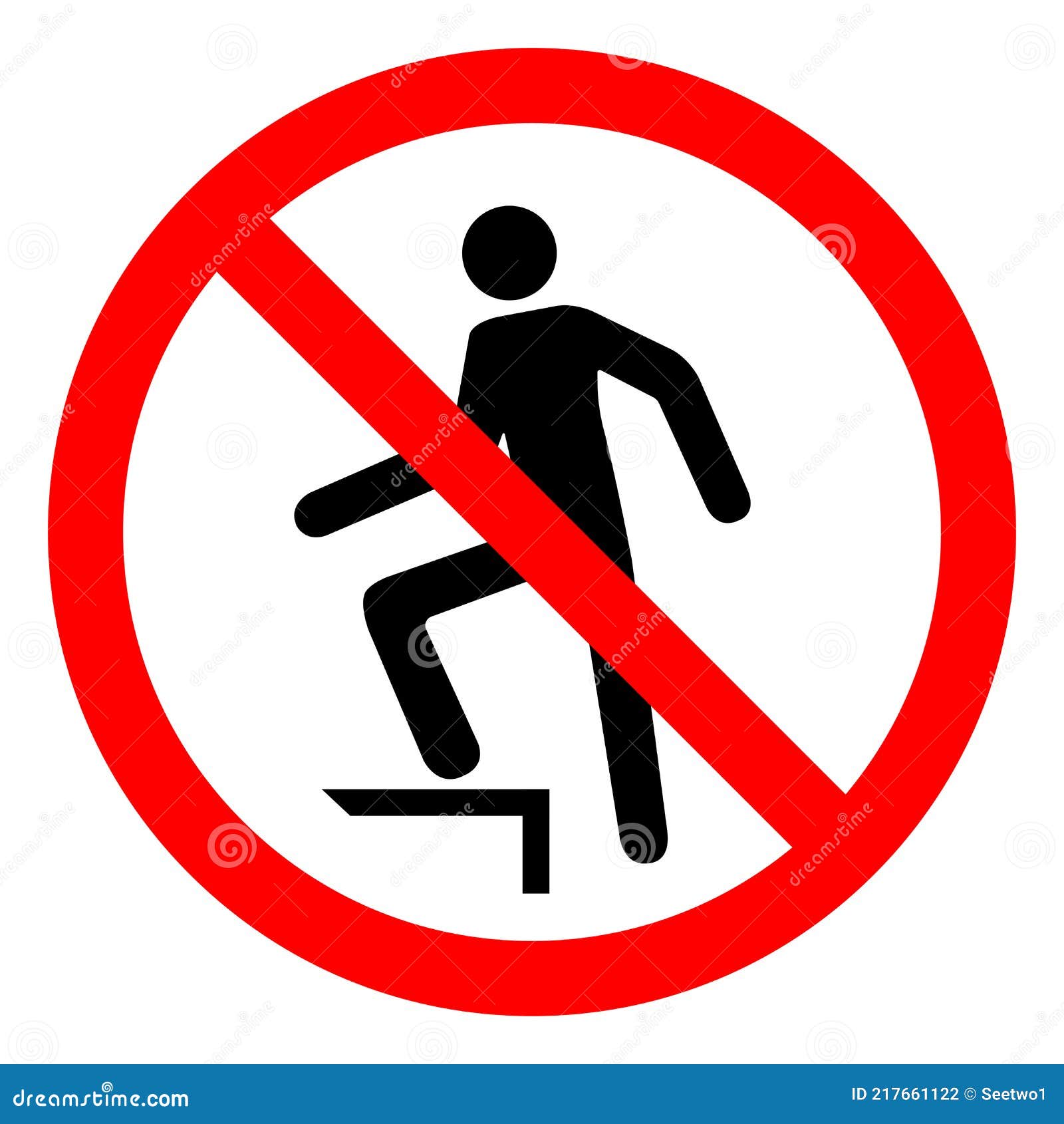 No Stepping Symbol on White Background Stock Vector - Illustration of ...