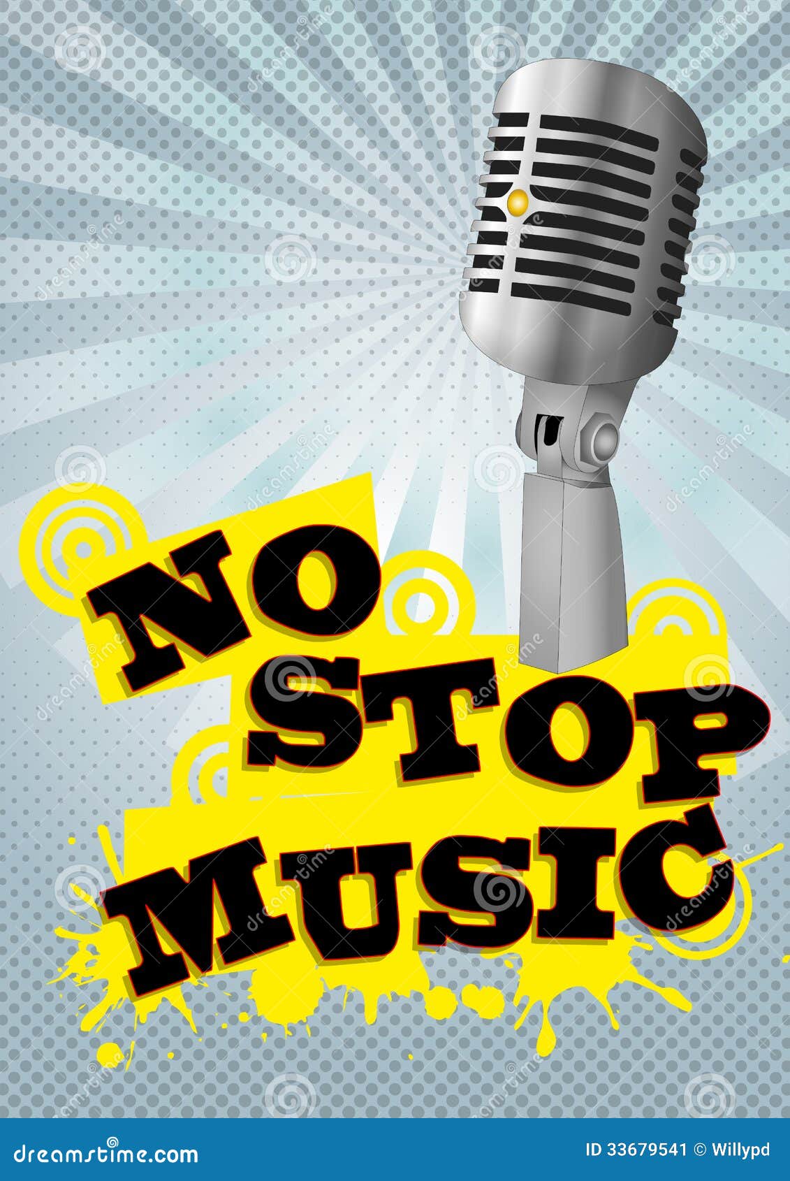 No stop music stock vector. Illustration of sunburst - 33679541