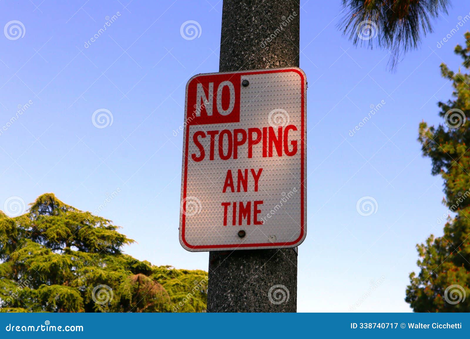No Stopping Any Time Sign stock image. Image of banner - 338740717