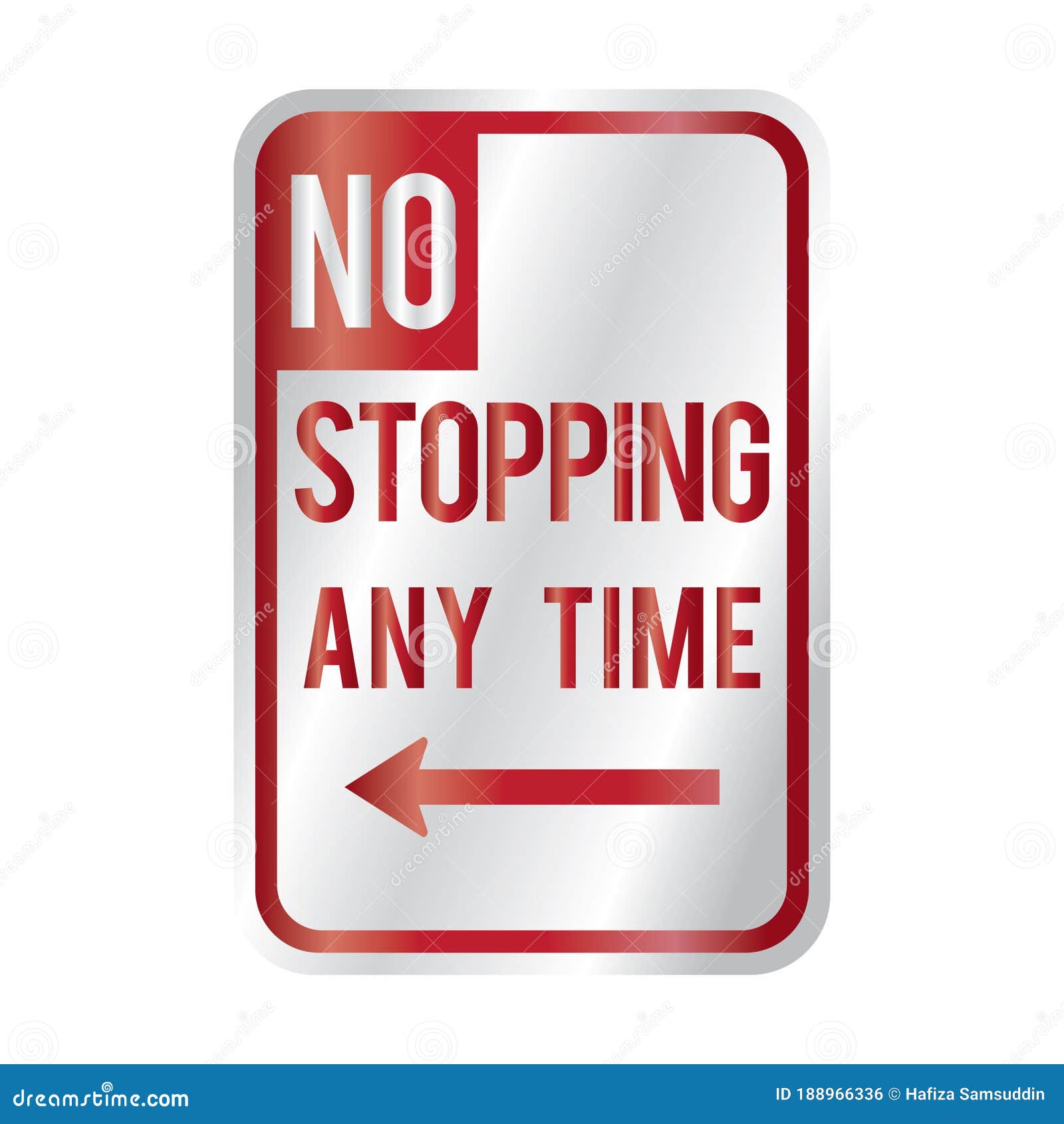 No Stopping Any Time Sign. Vector Illustration Decorative Design Stock ...