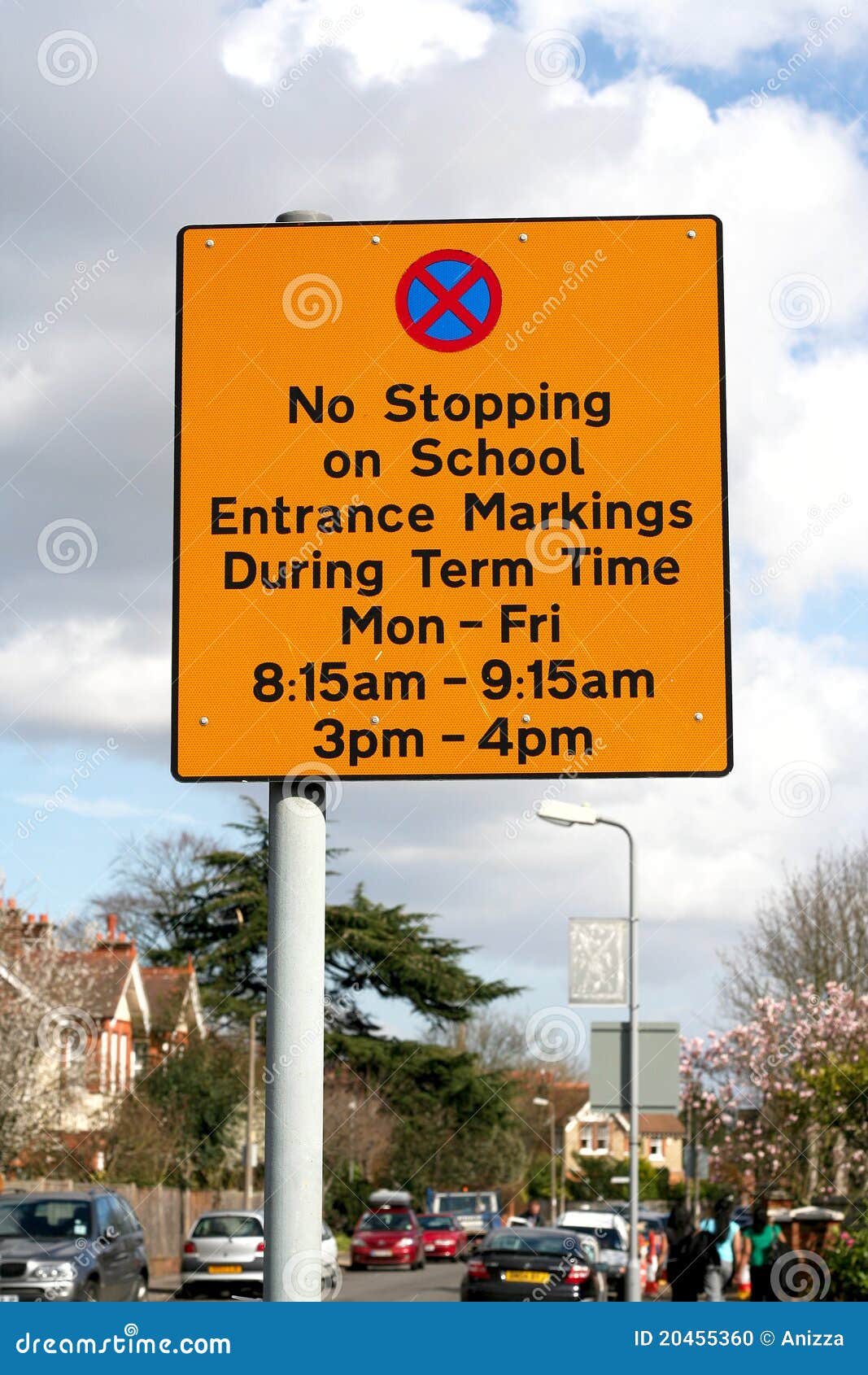 No Stopping on School Entrance Stock Photo - Image of stopping, stop ...