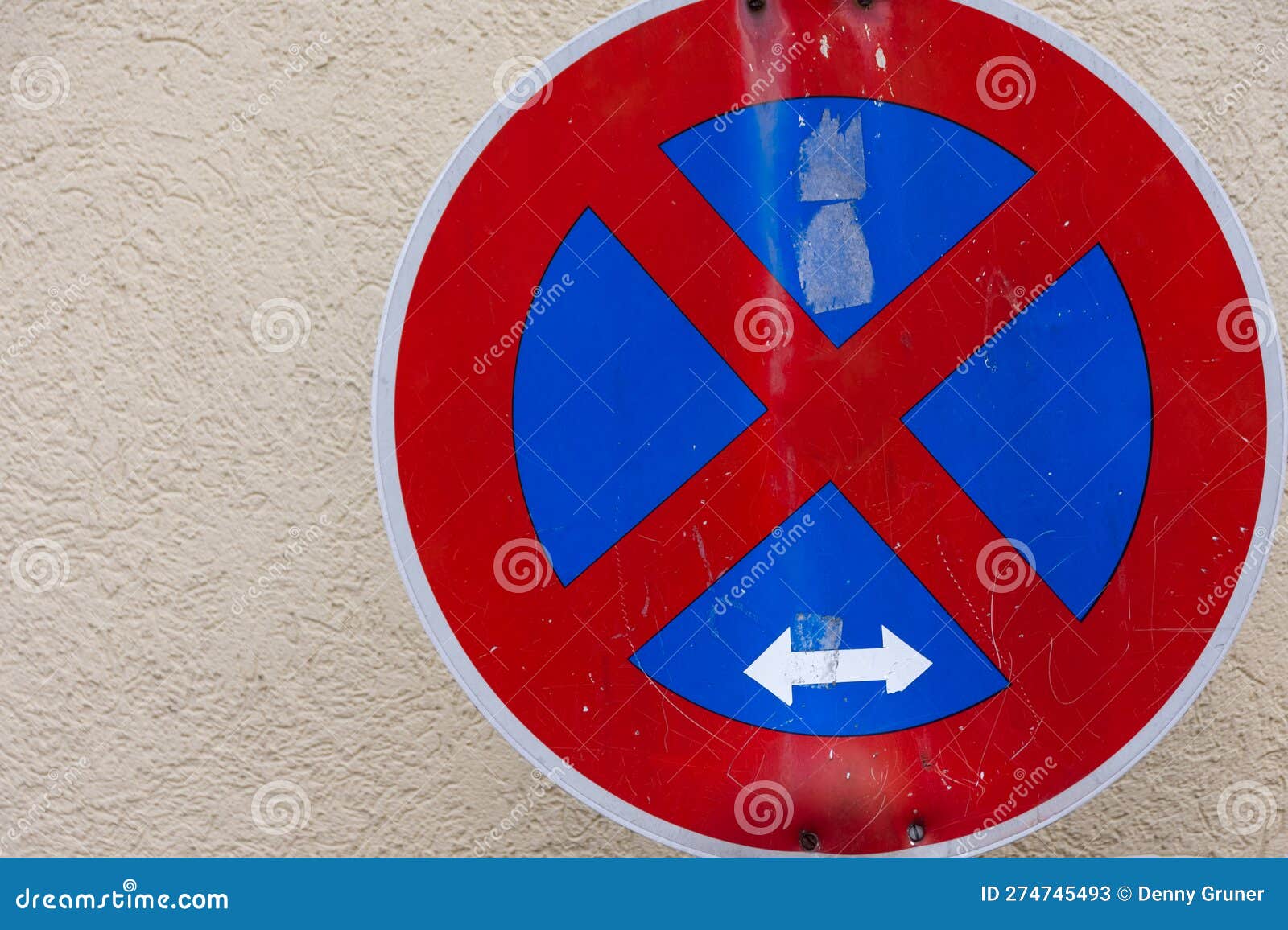 No Stopping Sign on a House Wall Stock Image - Image of signpost, rule ...