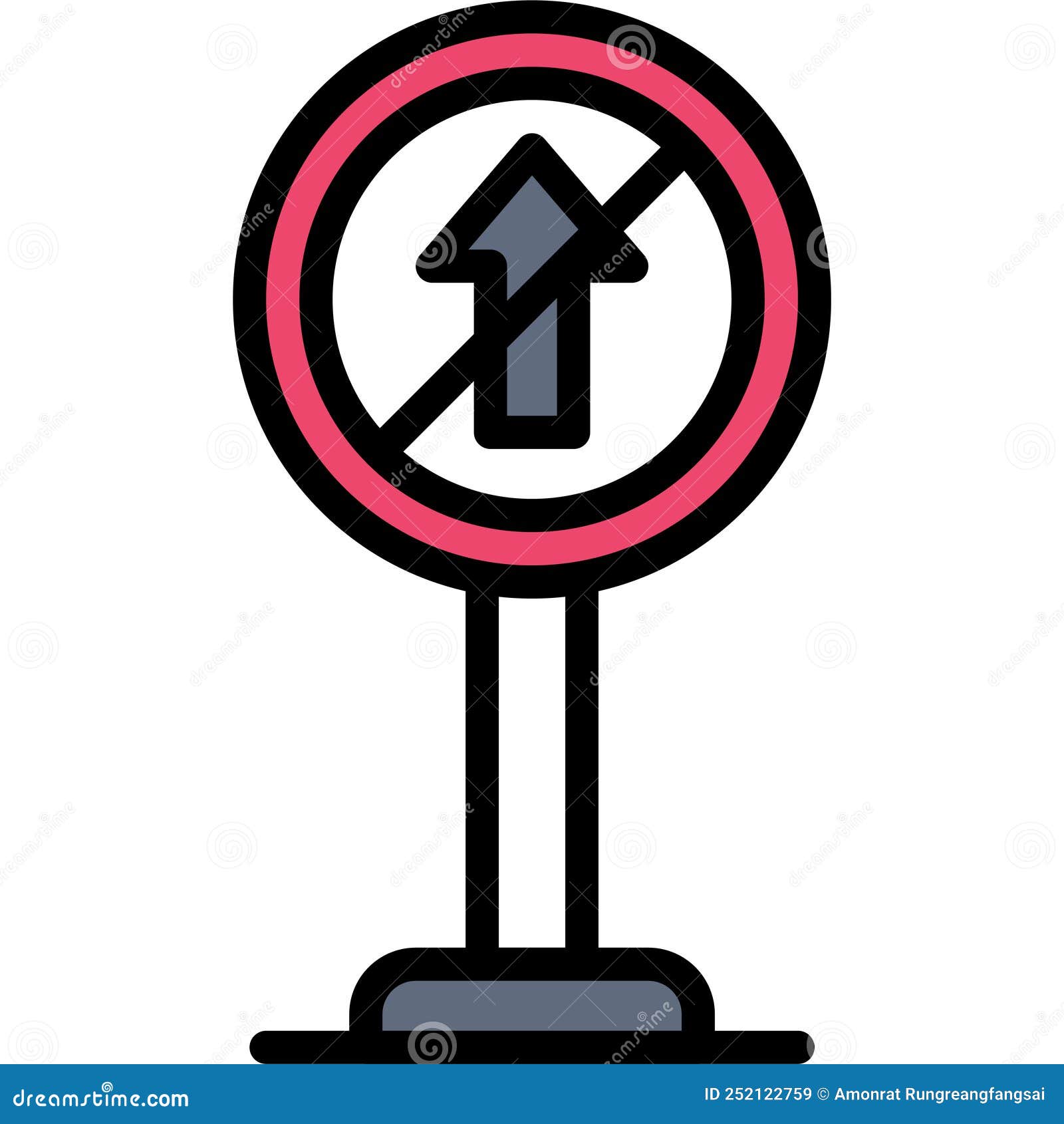 No Straight Icon, Location Map and Navigation Vector Stock Vector ...