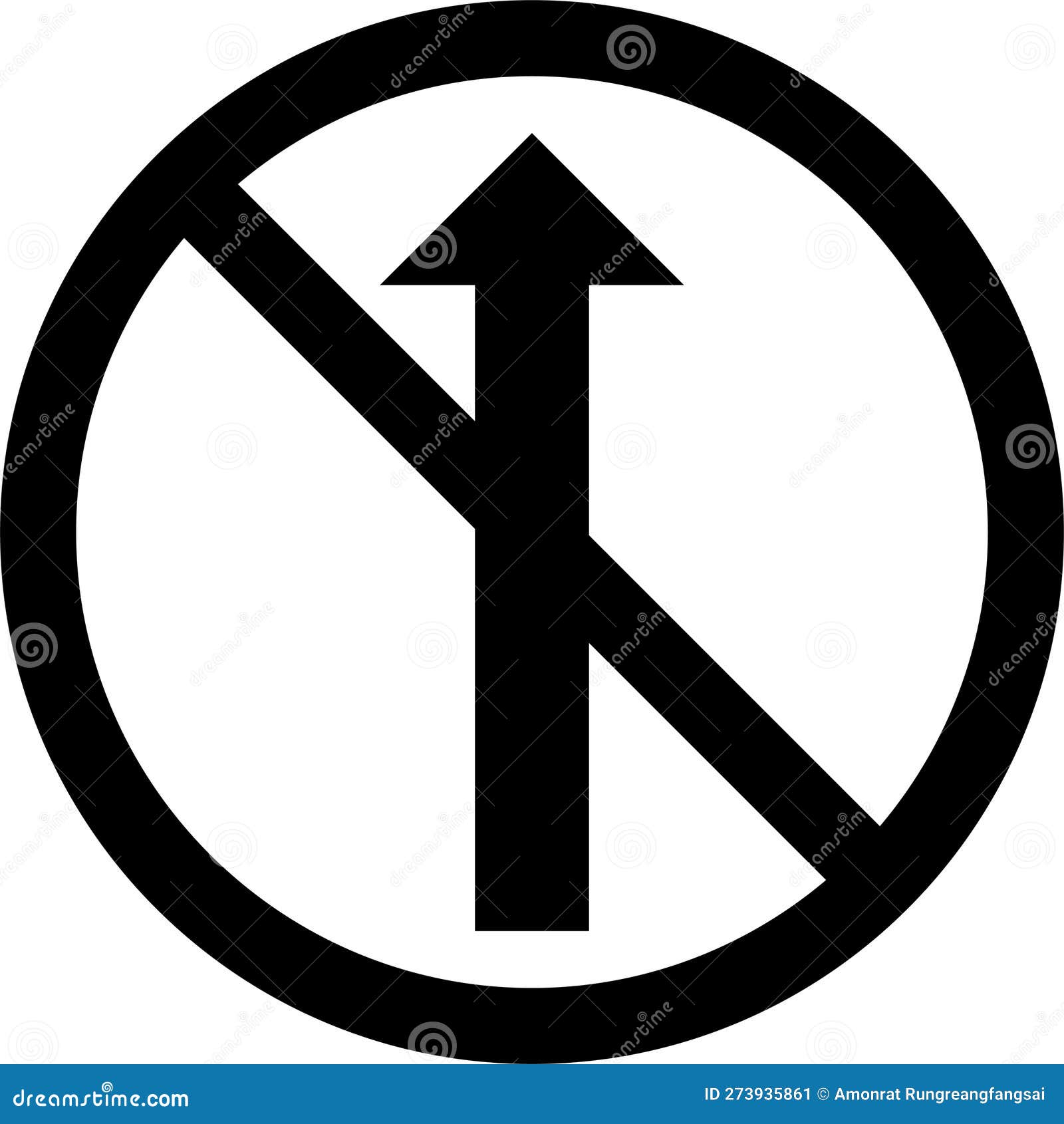 No Straight Sign Icon, Traffic Sign Vector Illustration Stock Vector ...