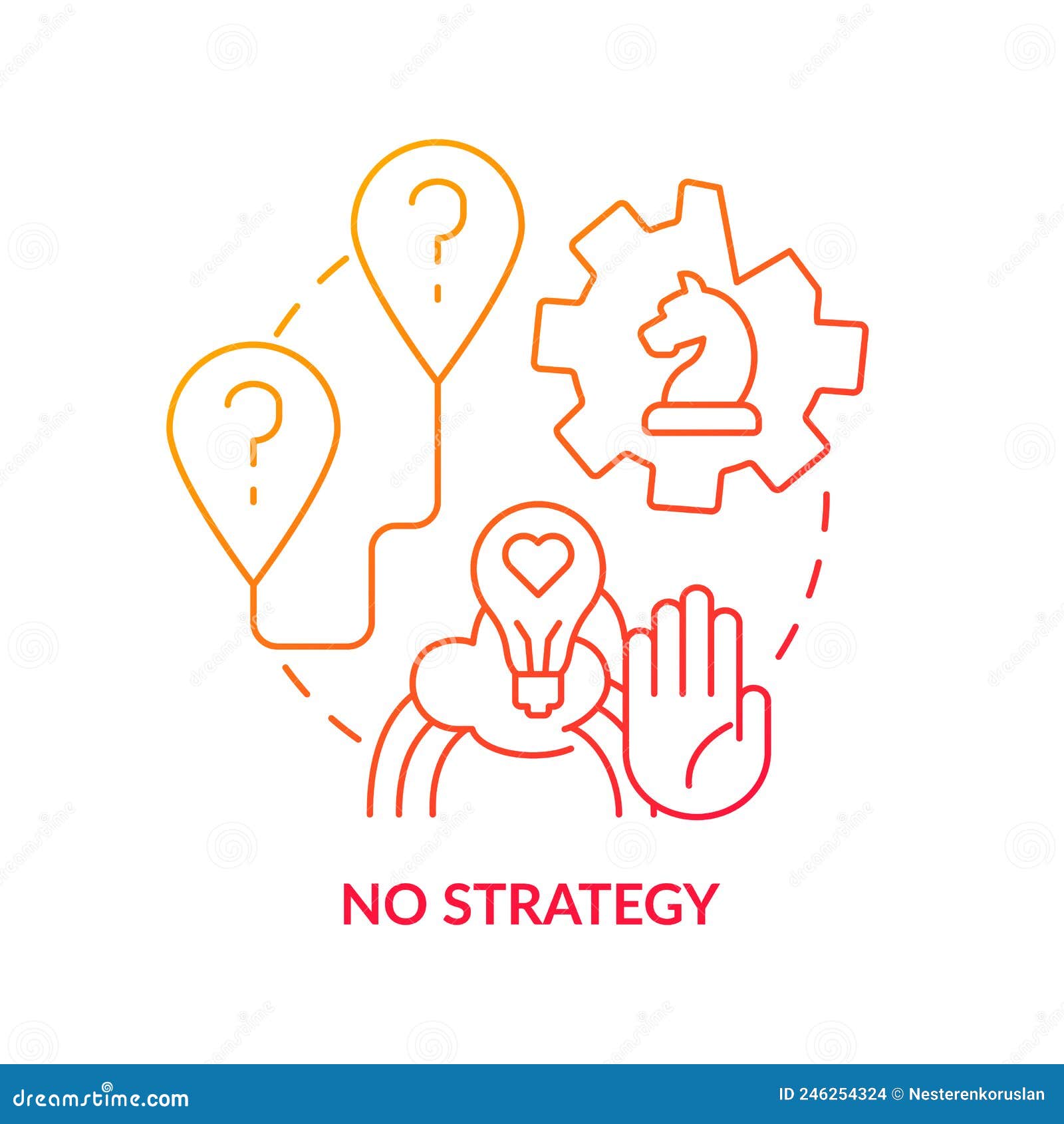 No Strategy Red Gradient Concept Icon Stock Vector - Illustration of ...