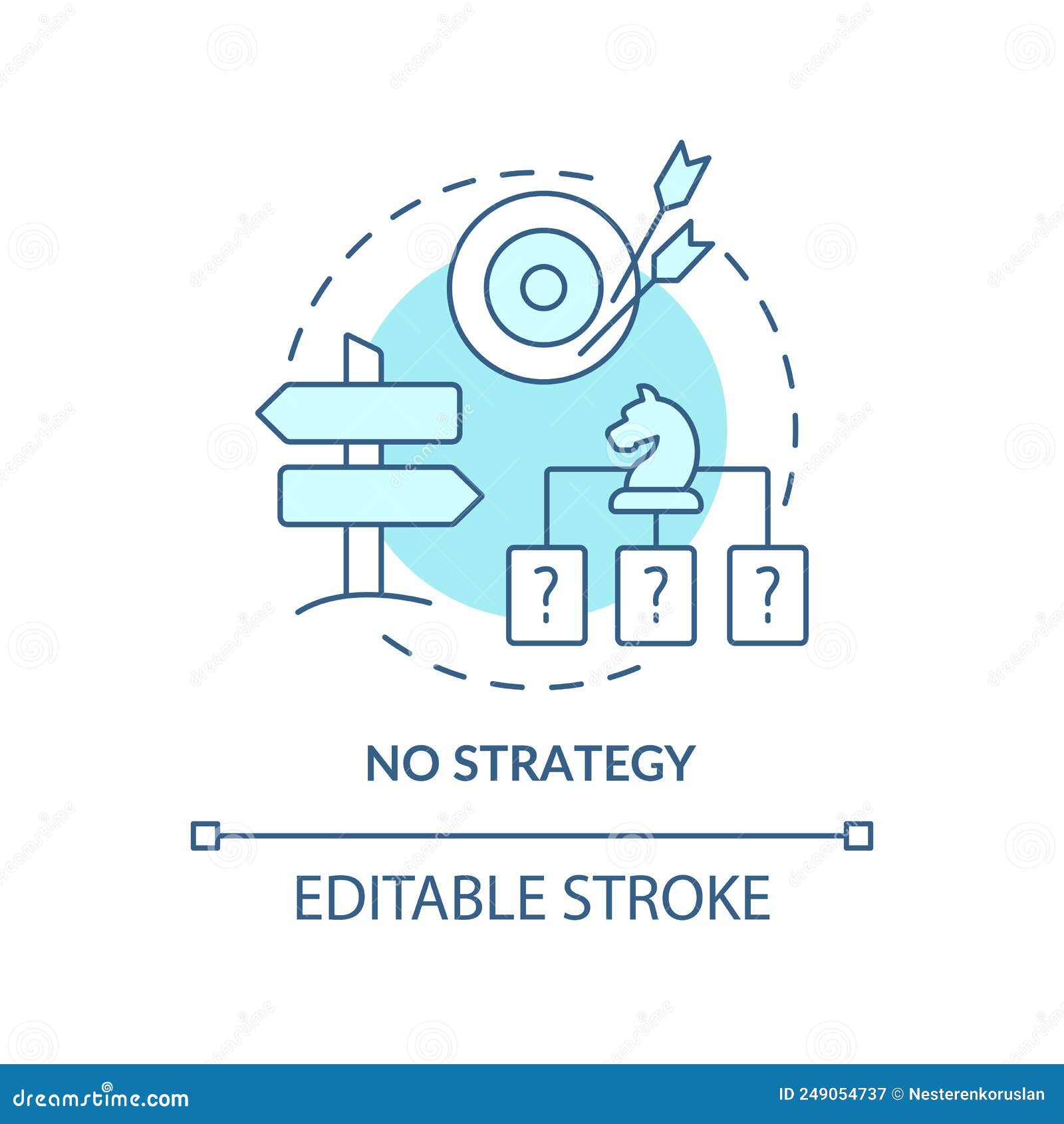 No Strategy Turquoise Concept Icon Stock Vector - Illustration of ...