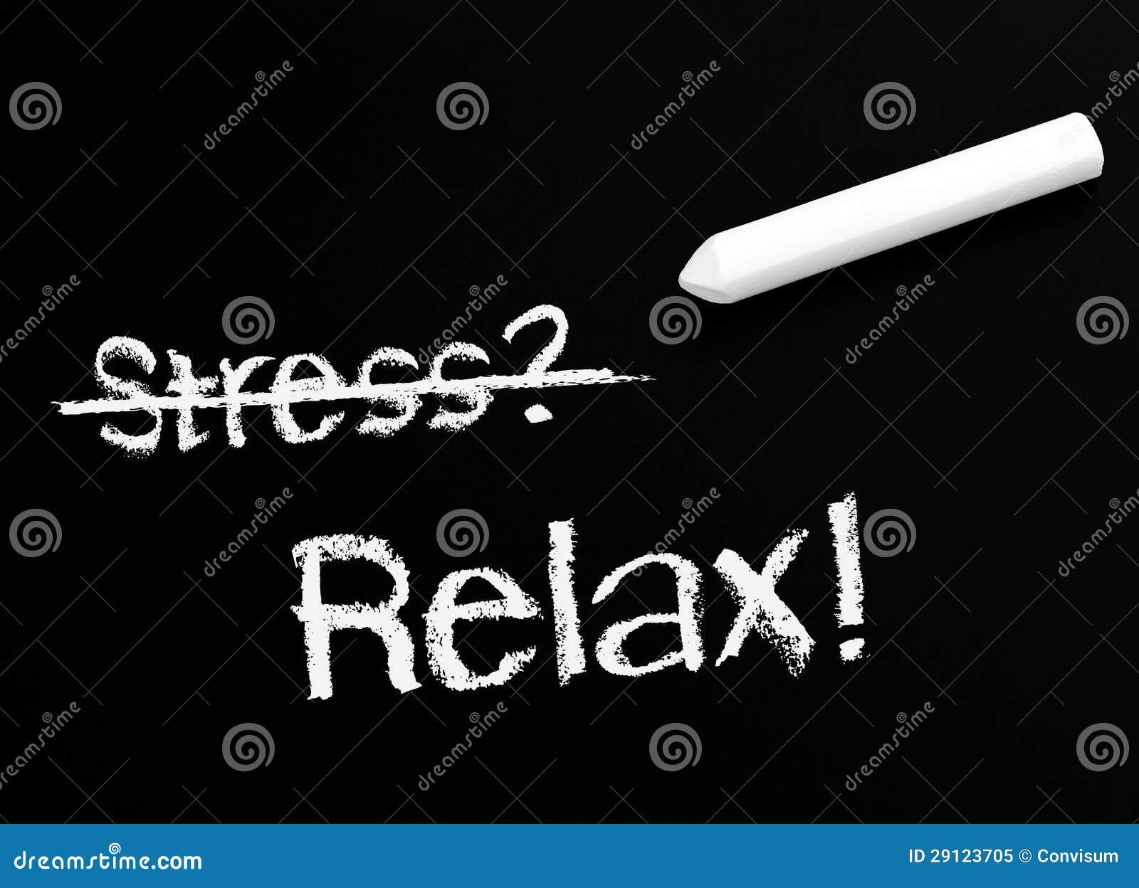 No Stress Chalk and Blackboard Stock Image - Image of artwork, words ...