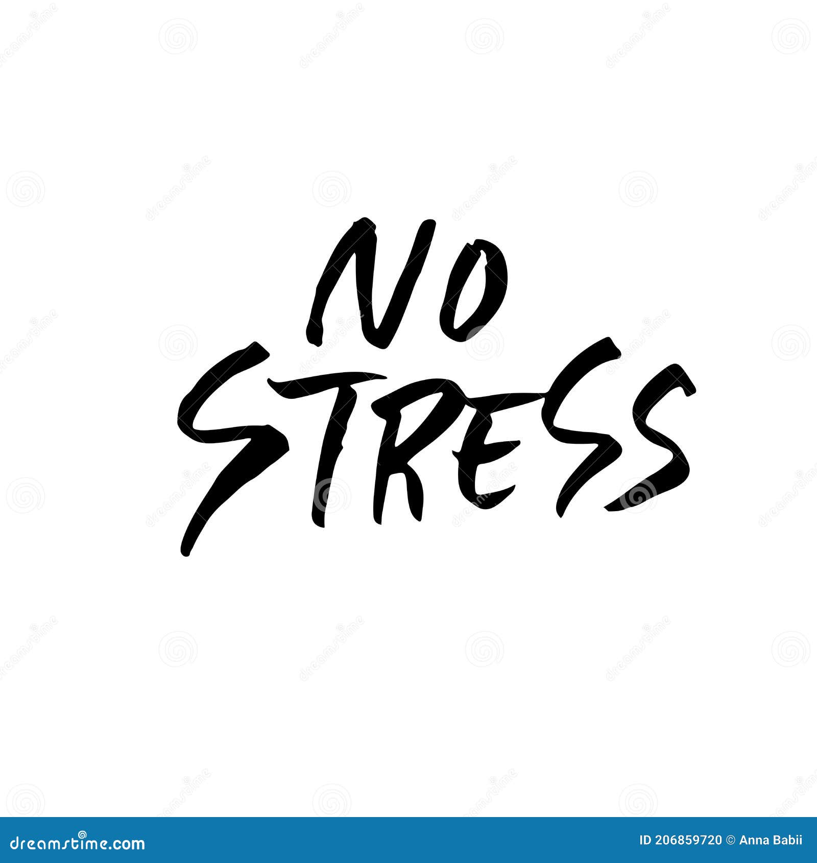 No Stress. Modern Dry Brush Lettering. Vector Illustration. Stock ...