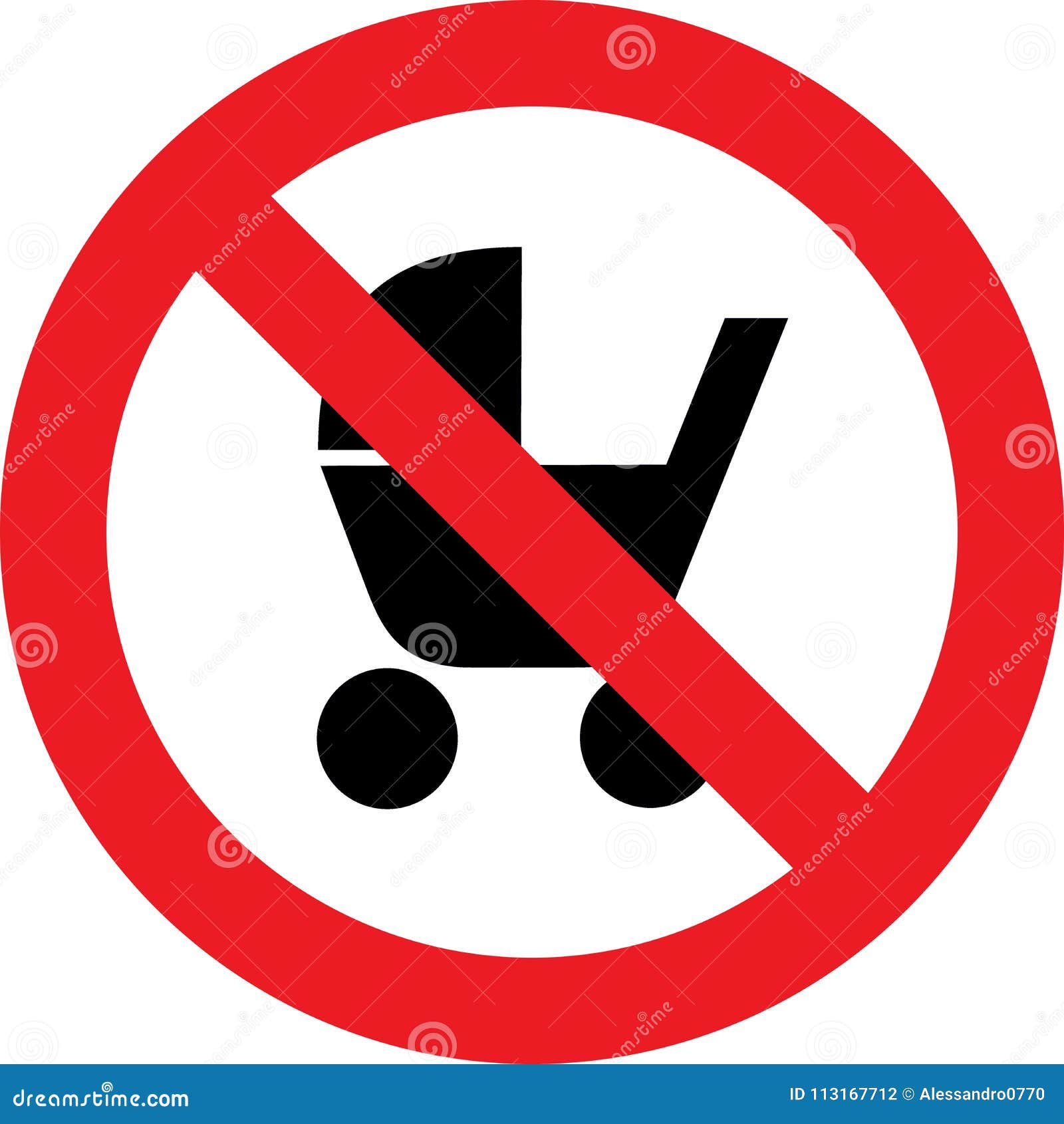 No stroller sign stock illustration. Illustration of object - 113167712