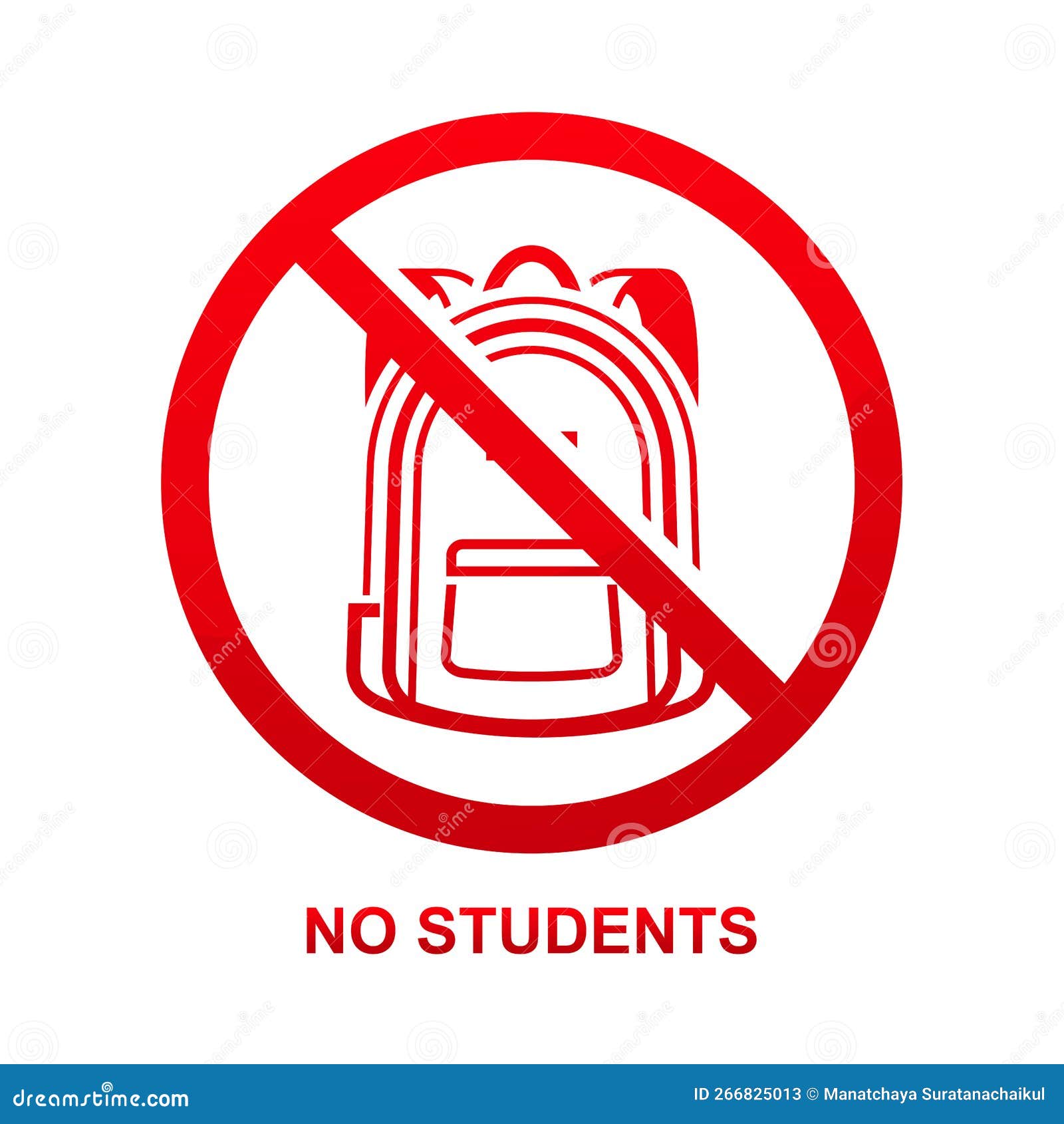 No Students Sign Isolated on White Background V Stock Illustration ...