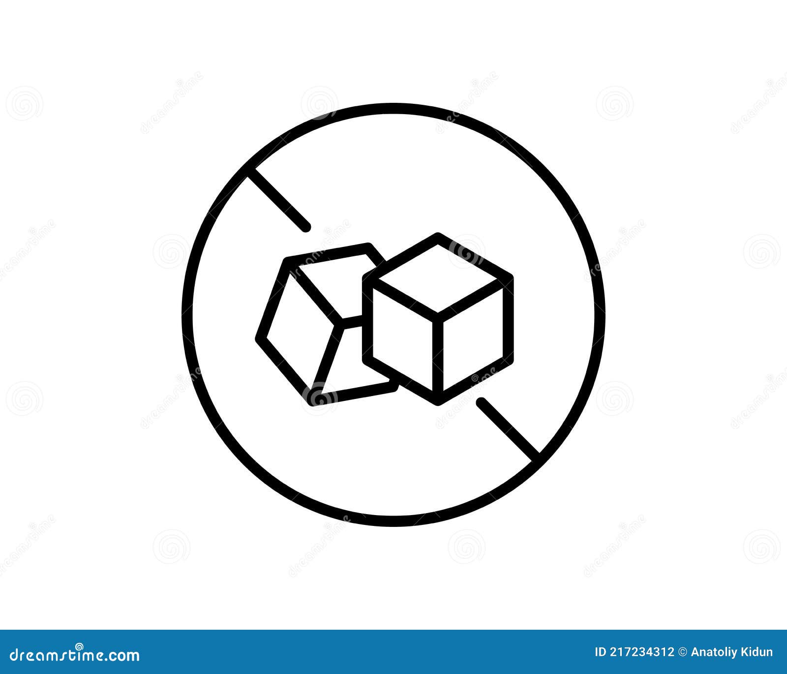 No Sugar Free Vector Icon. Vector Sugar Cubes in Circle Icon for No ...