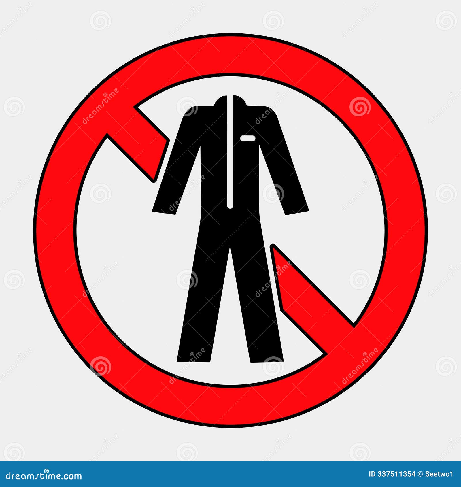 No Suit Allowed Symbol in Red Circle Design Stock Vector - Illustration ...