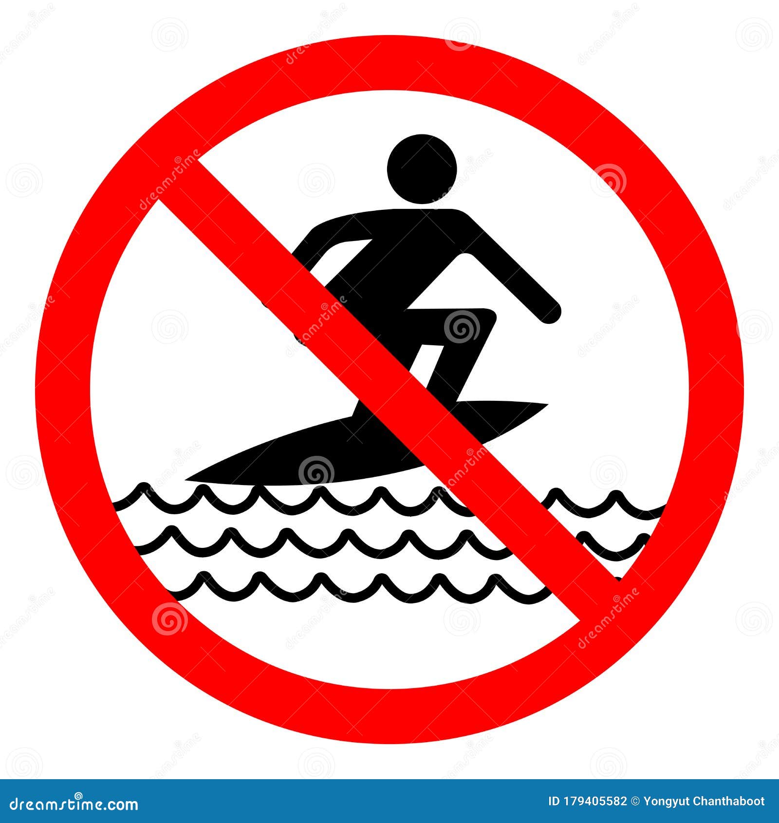 No Surfing Symbol Sign, Vector Illustration, Isolate on White ...