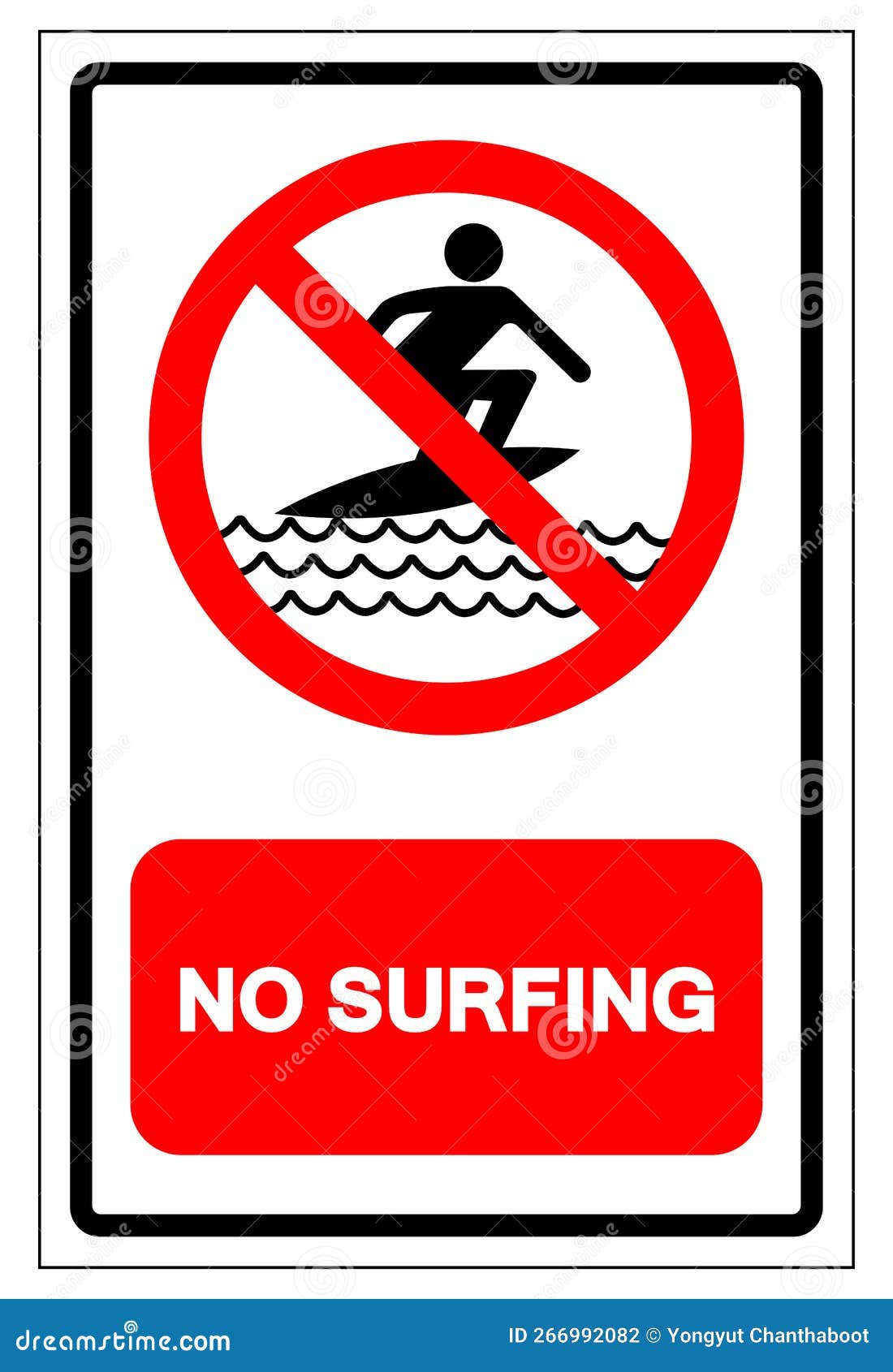No Surfing Symbol Sign, Vector Illustration, Isolate on White ...