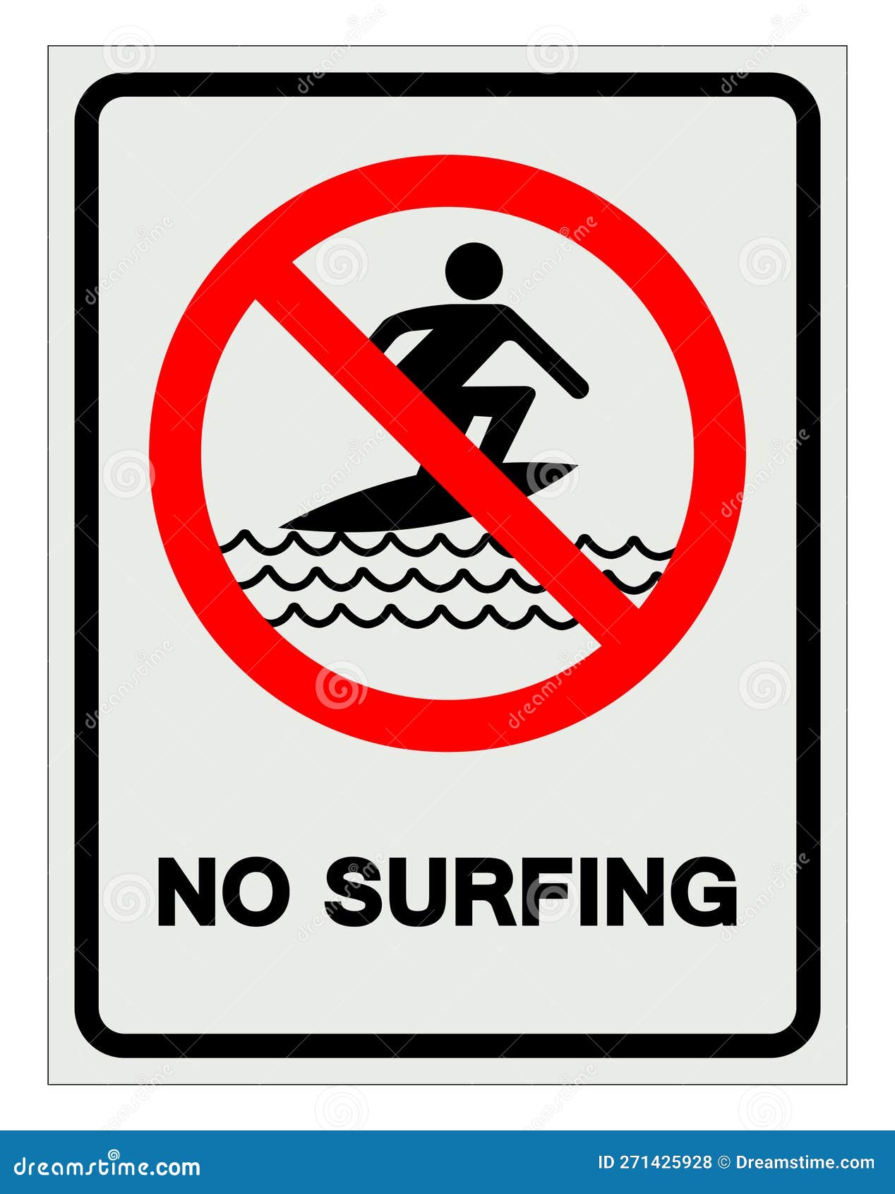 No Surfing Symbol Sign, Vector Illustration, Isolate on White ...