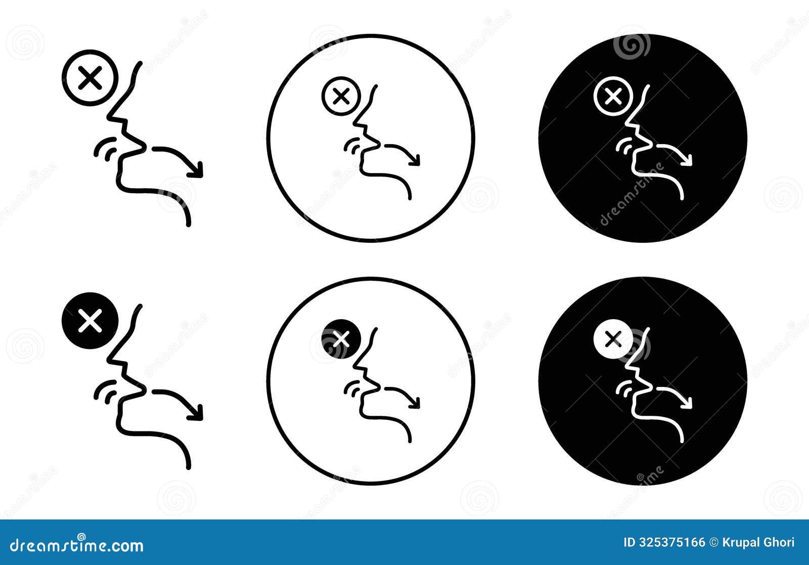 No Swallowing Icon Collection Of Outline Thin Line Symbol Or Sign ...