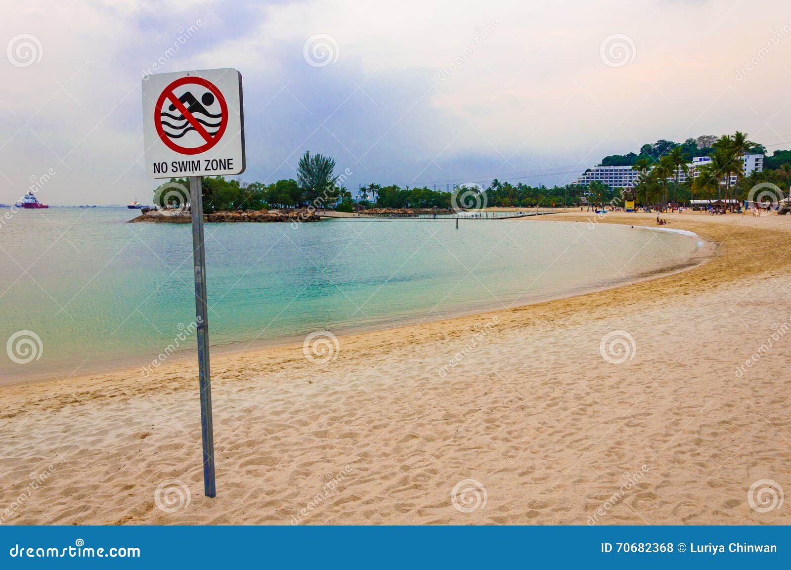 No Swim Zone Sign at the Beach Stock Photo - Image of care, gold: 70682368