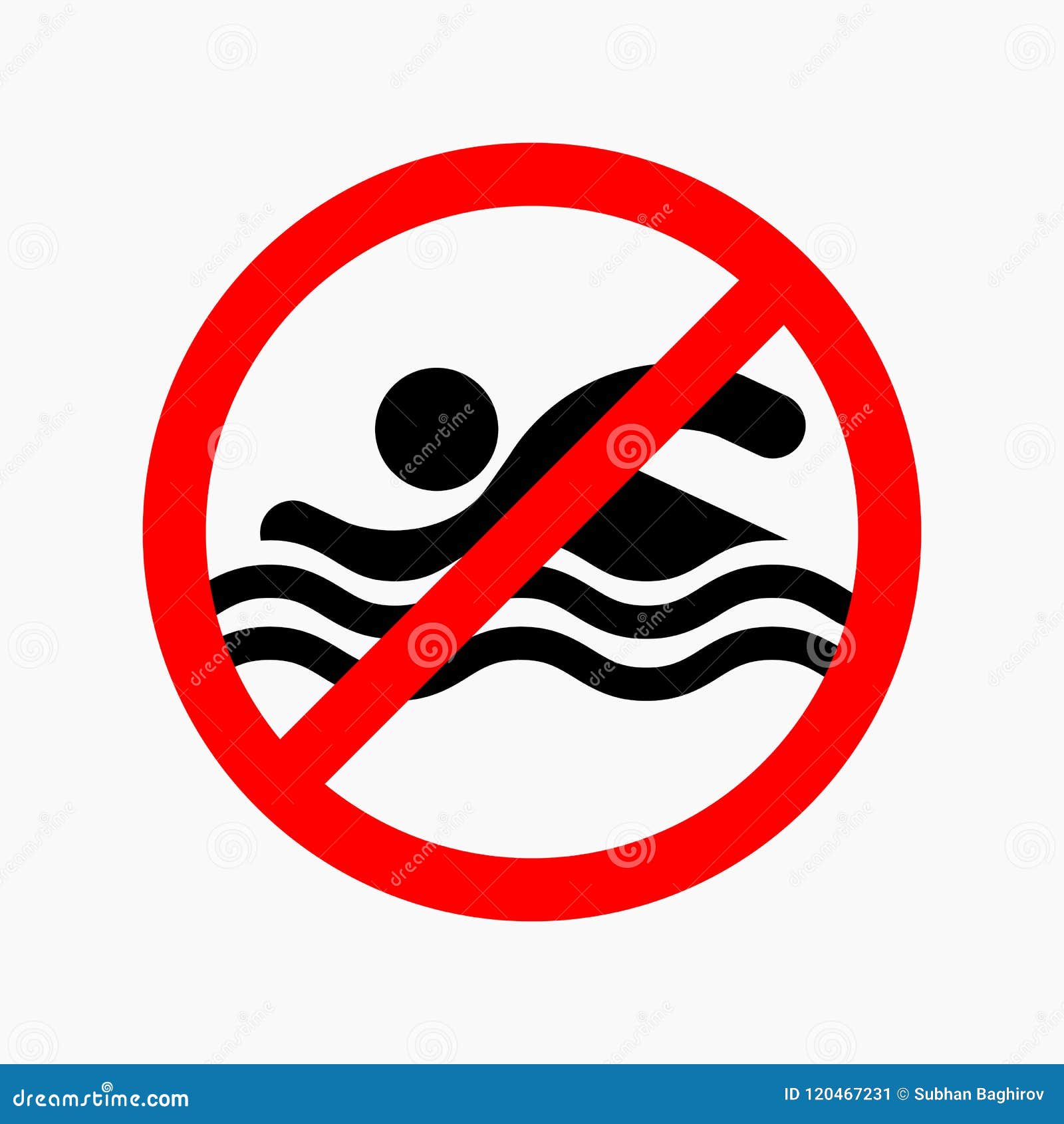 No Swimming Allowed Sign Simple Flat Style Illustration Stock Vector ...