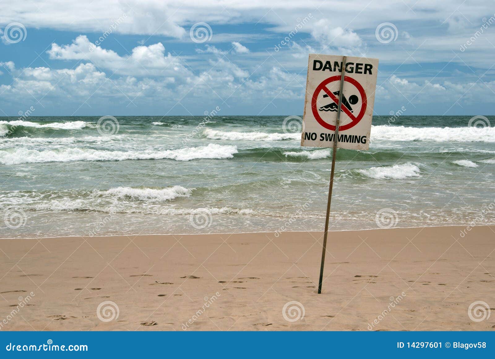 No swimming beach sign stock image. Image of death, gold - 14297601