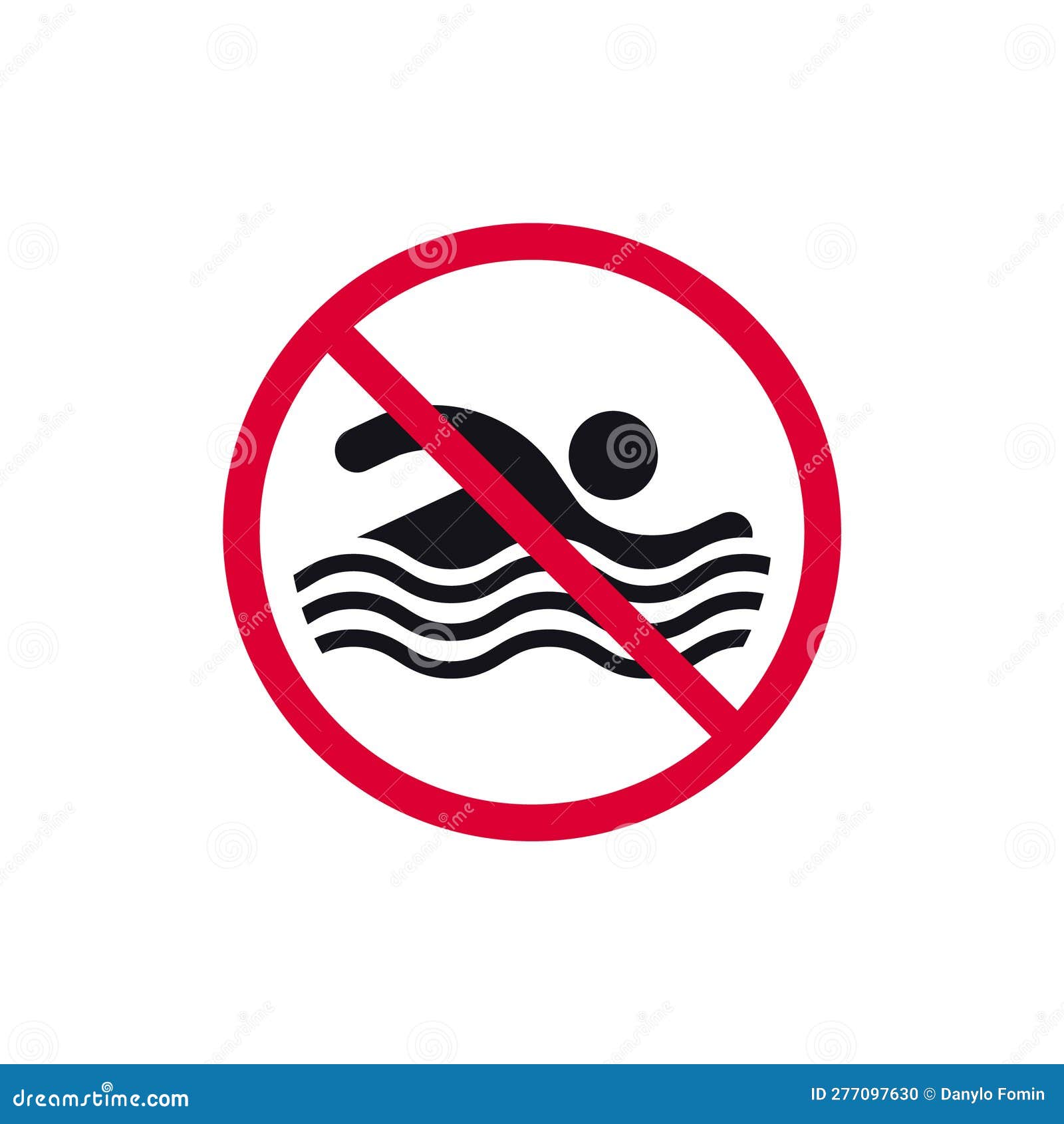 No Swimming Prohibited Sign, Forbidden Modern Round Sticker, Vector ... No Swimming Prohibited Sign, Forbidden Modern Round Sticker, Vector ...