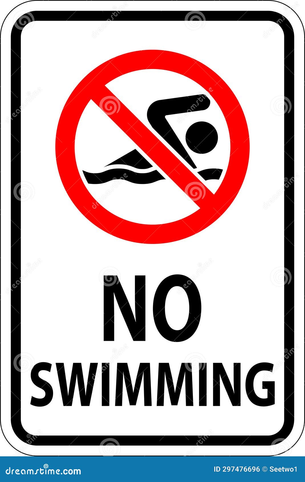 No swimming Sign stock vector. Illustration of design - 297476696