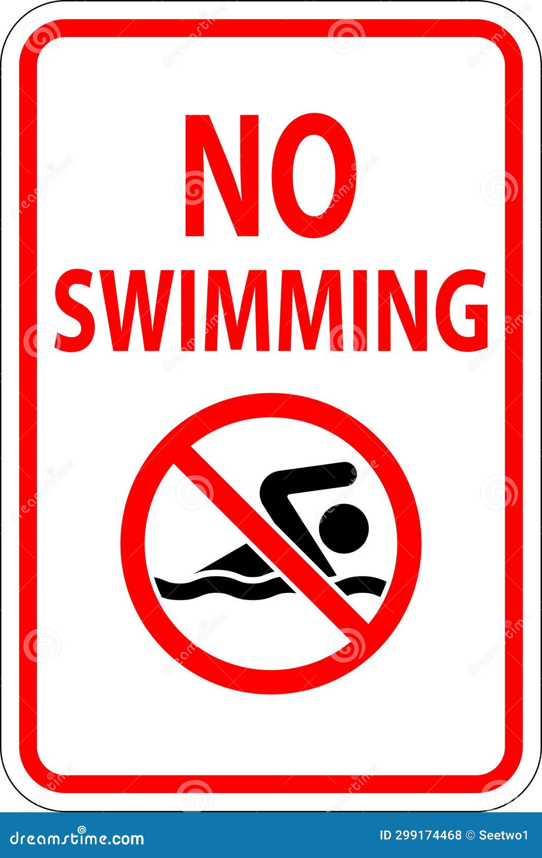 No Swimming Sign stock vector. Illustration of advice - 299174468