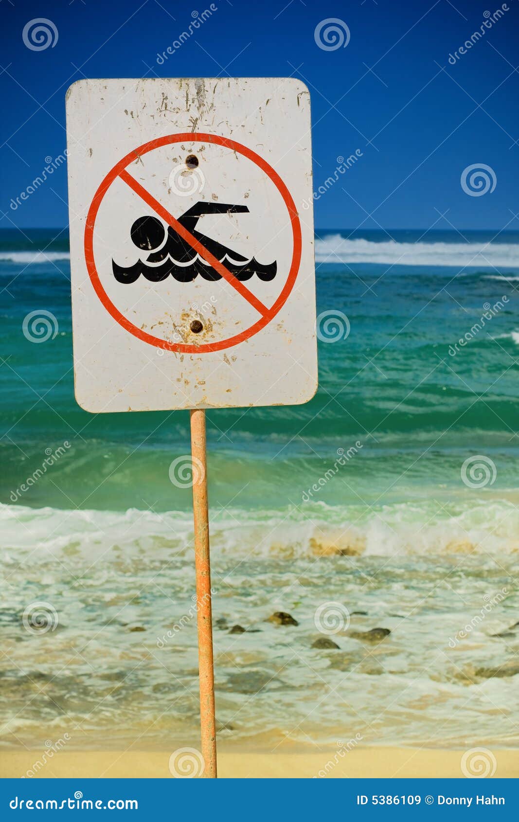 No Swimming Sign Within Water Feature Royalty-Free Stock Image ...