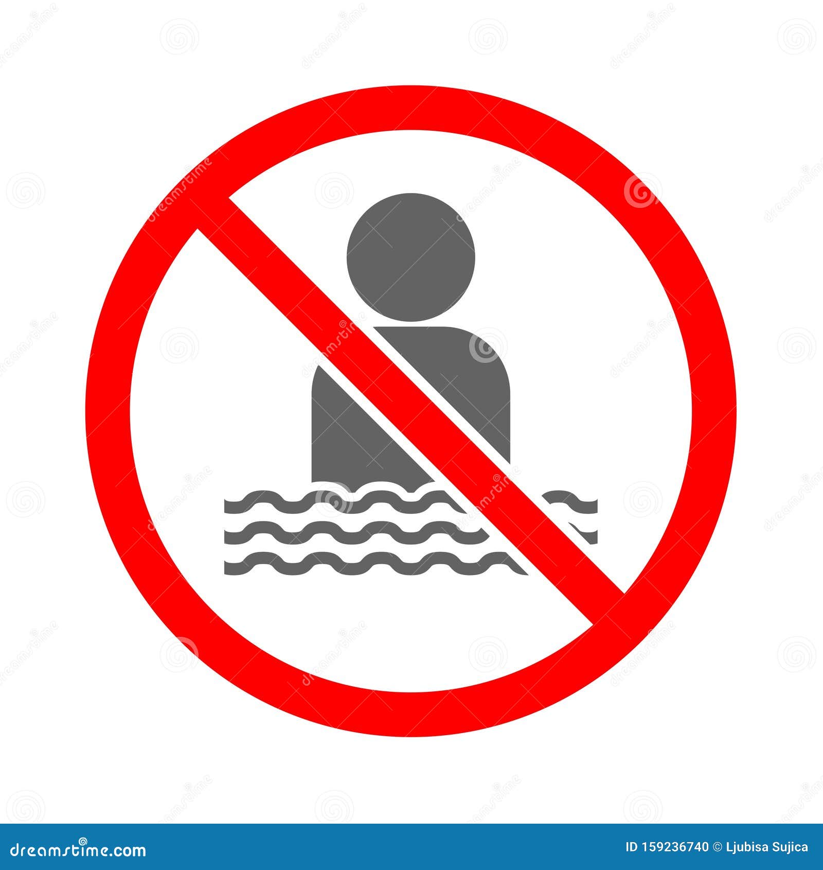 No swimming, vector image stock vector. Illustration of icons - 159236740