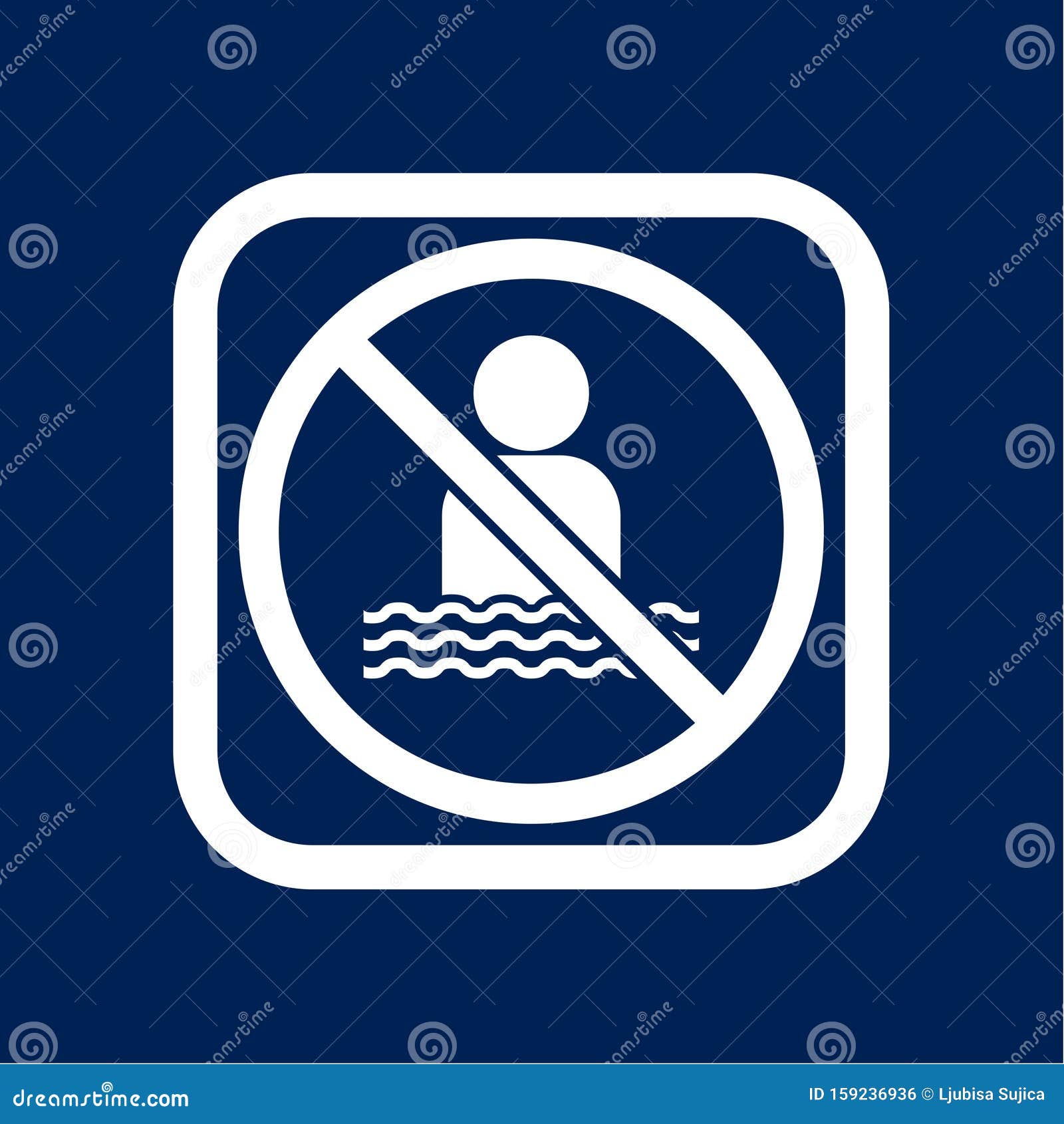 No swimming, vector image stock vector. Illustration of safety - 159236936