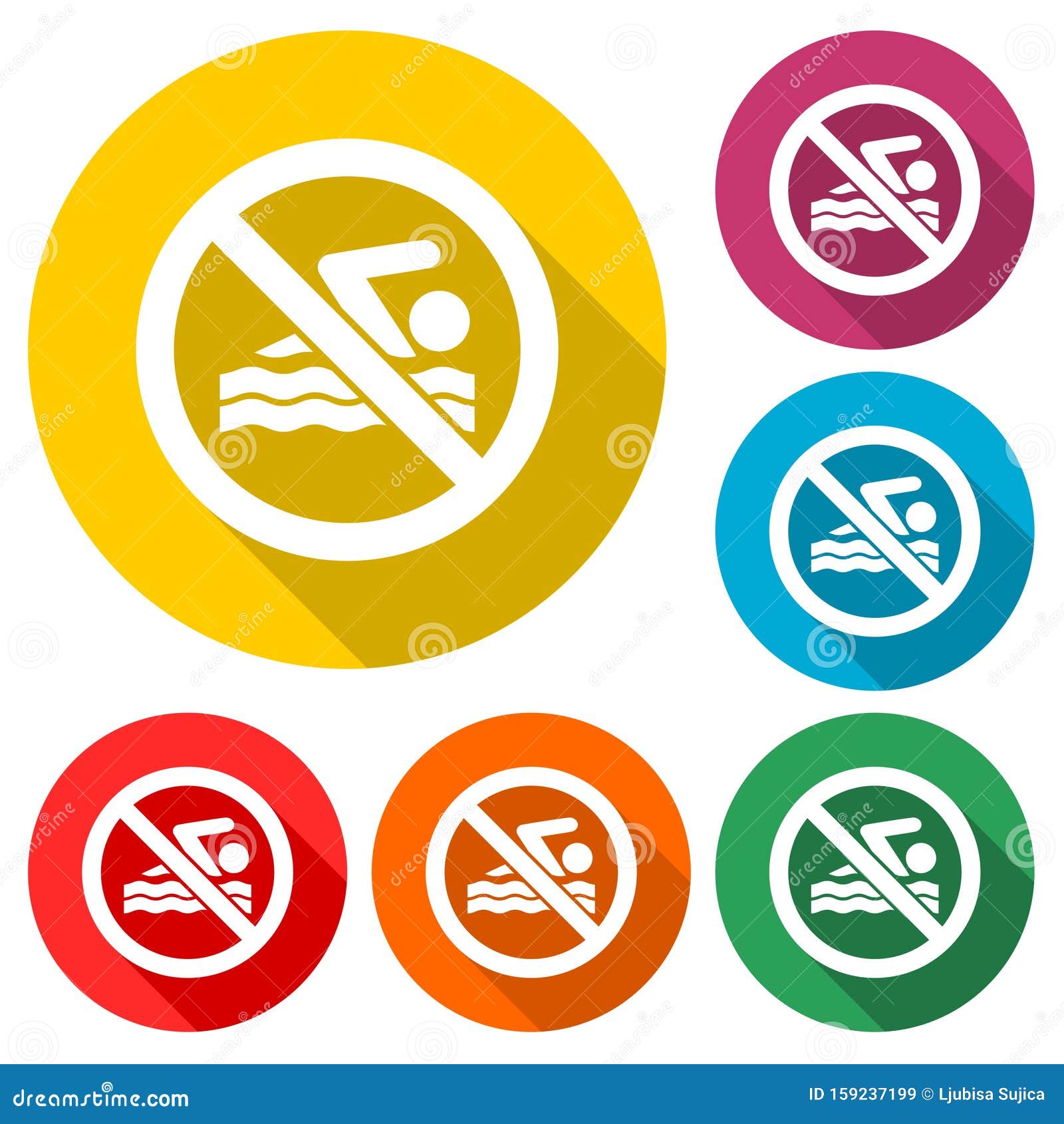 No swimming, vector sign stock vector. Illustration of hand - 159237199
